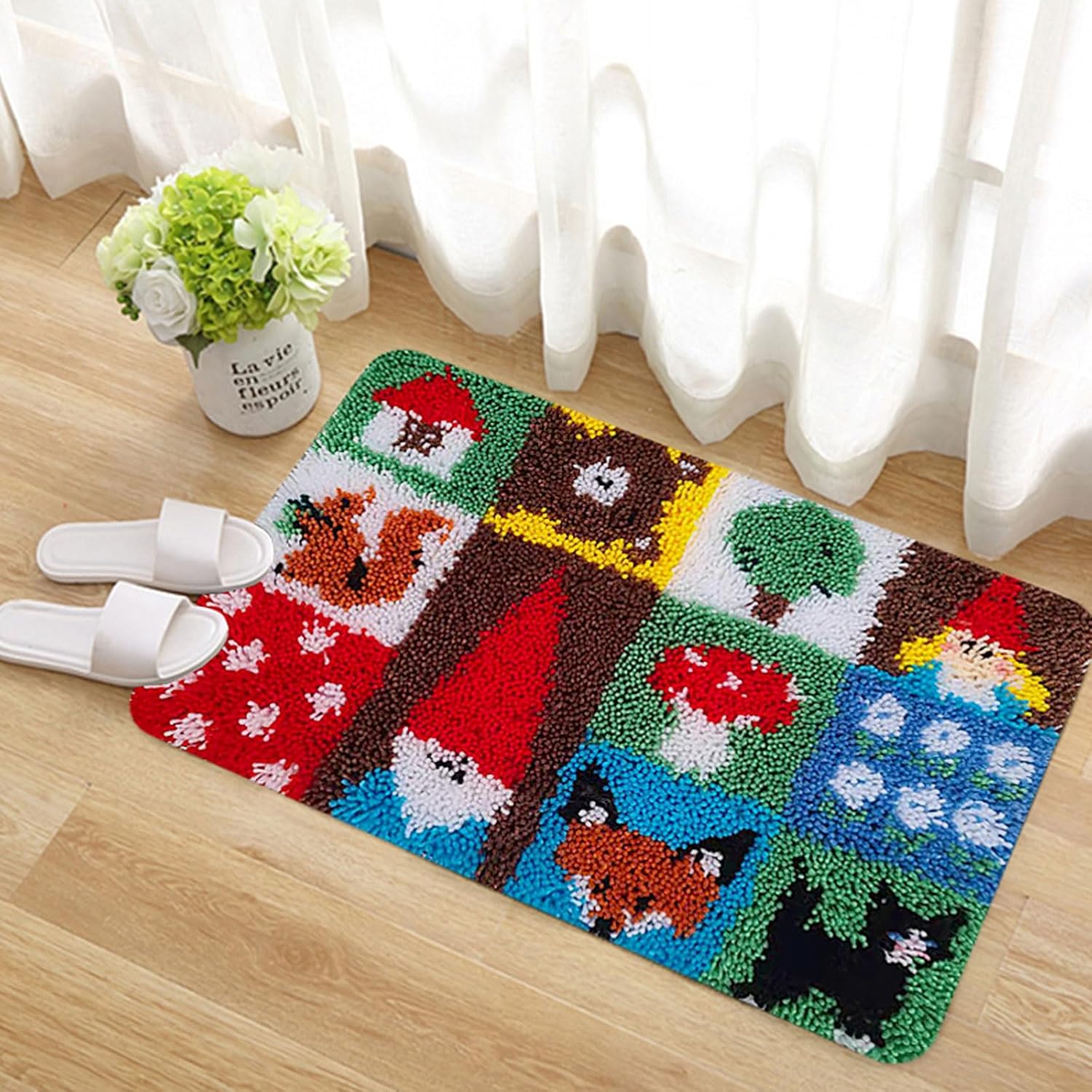 Amazon.com: kingsea Latch Hook Kit for Adults, DIY Crochet Yarn Rug ...