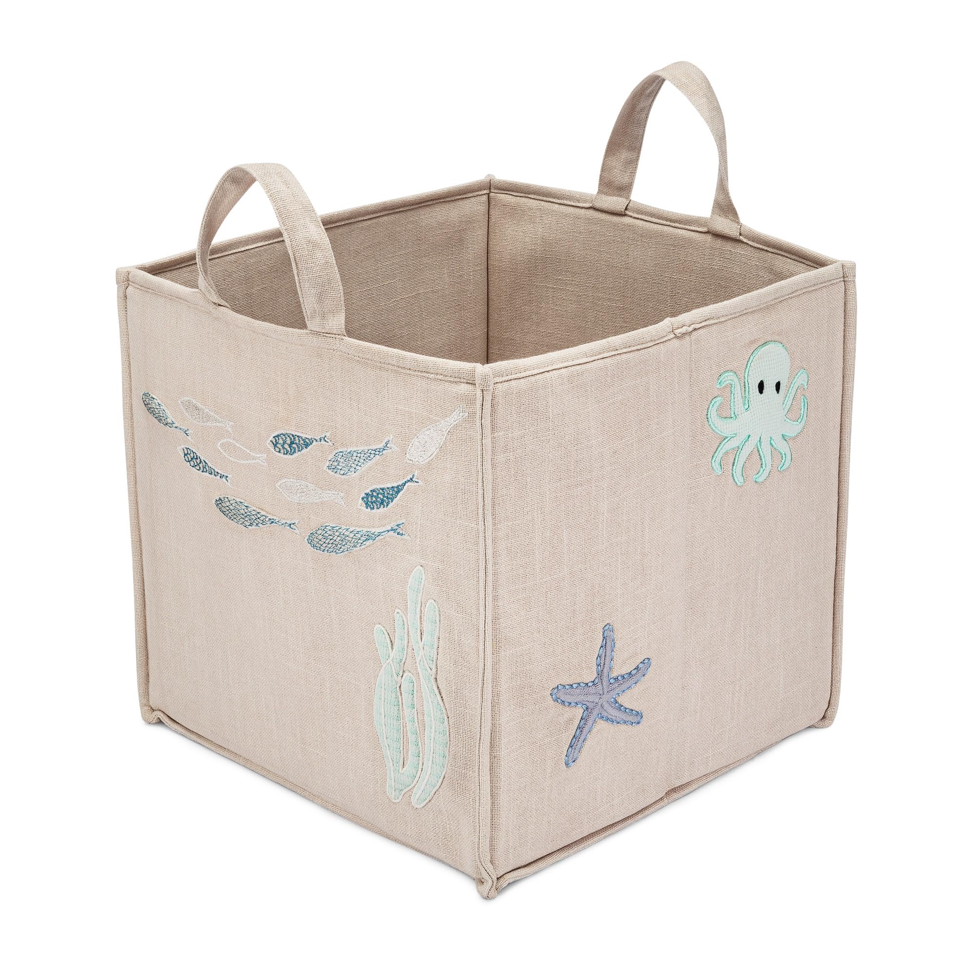 Amazon.com: Crane Baby Fabric Nursery Storage Basket, Toy Storage, Sea ...