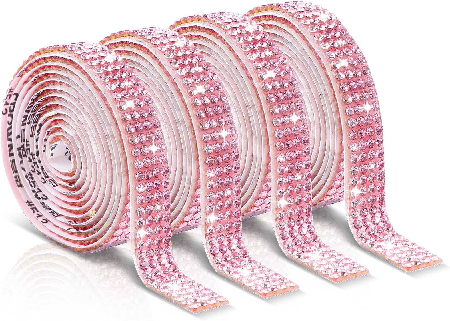 Amazon.com: JODEILIY Self Adhesive Pink Crystal Rhinestone Ribbon ...