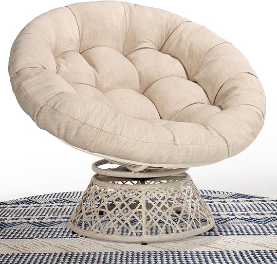 Amazon.com: Bme 40" Ergonomic Wicker Papasan Chair with Soft Thick ...