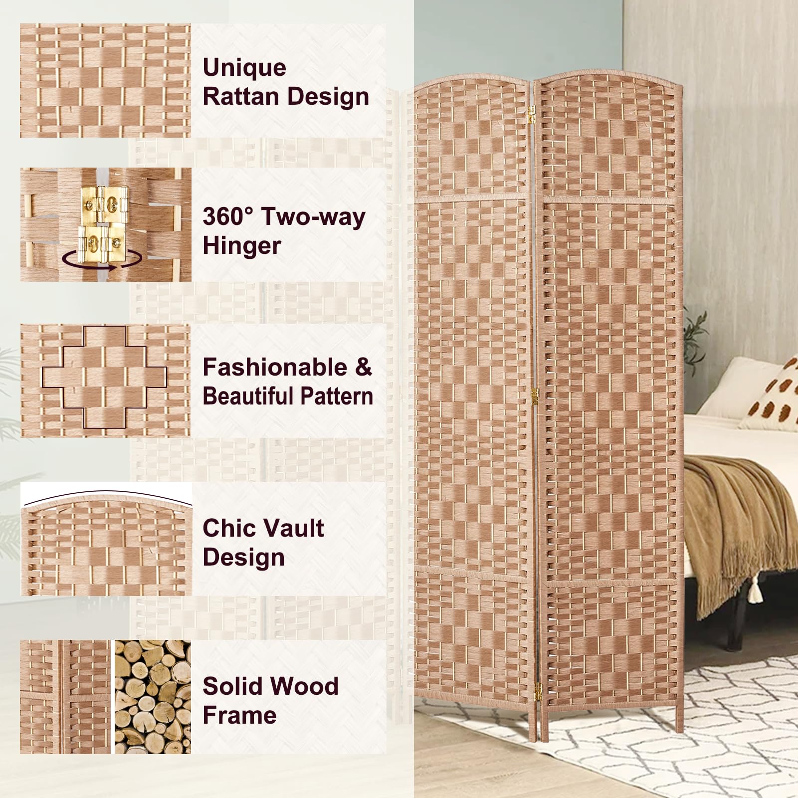 Snapklik.com : 6 Ft Tall Room Divider, Room Dividers And Folding ...