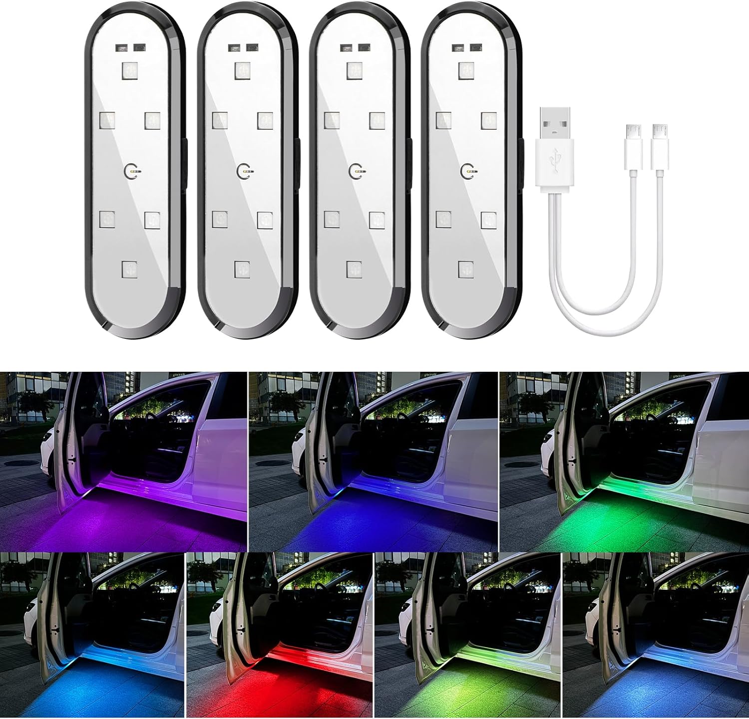 Amazon.com: PIFOOG Car Door Light Projector LED Wireless Magnetic ...