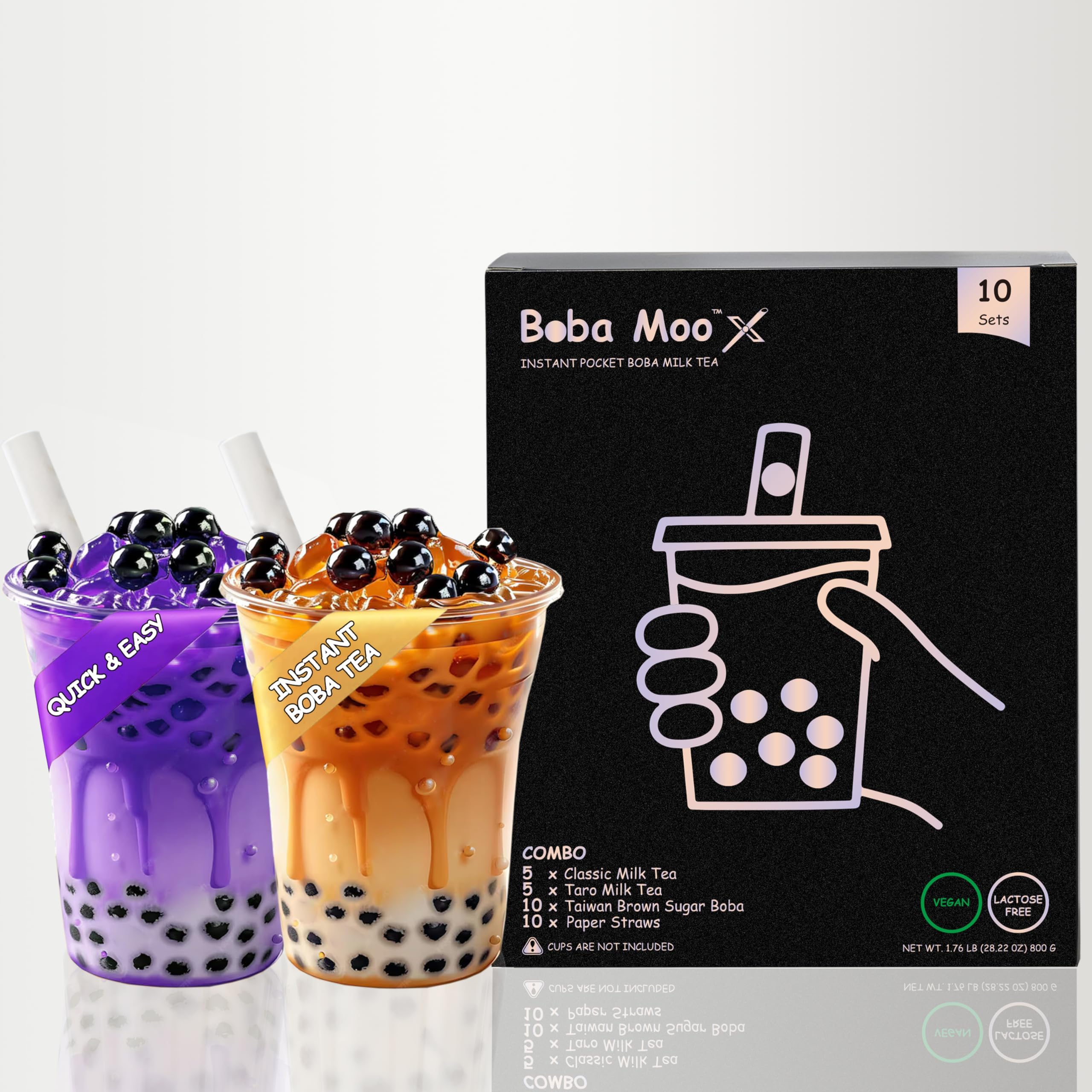 Amazon.com: Bubble Tea Kits for Party, 10 Drinks, Large Cup, Natural ...