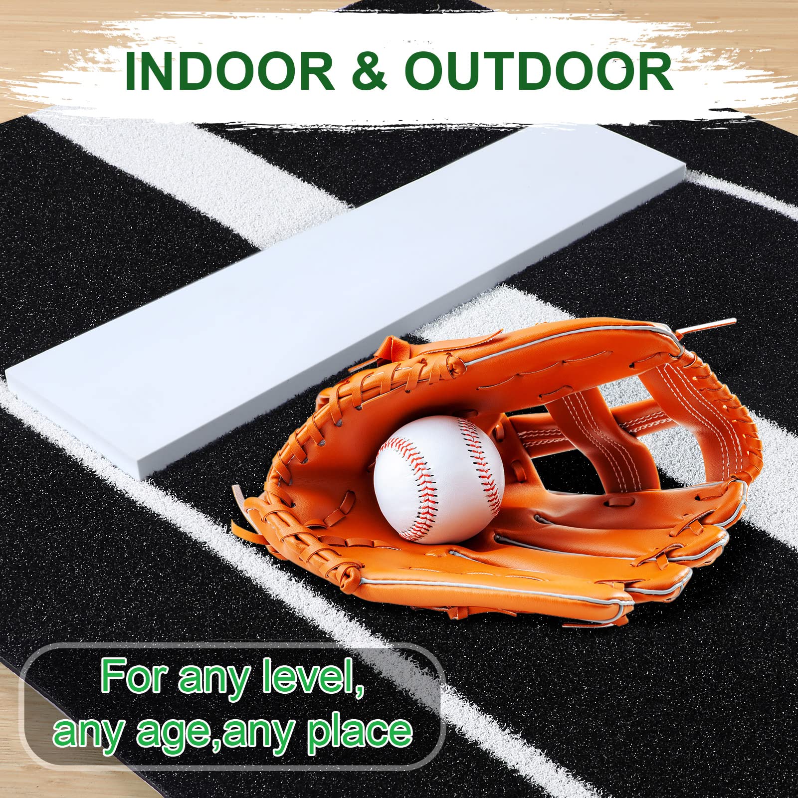Fumete 2 PCS Portable Softball Pitching Mat 3' x 10', 3' x 7' Pitchers ...