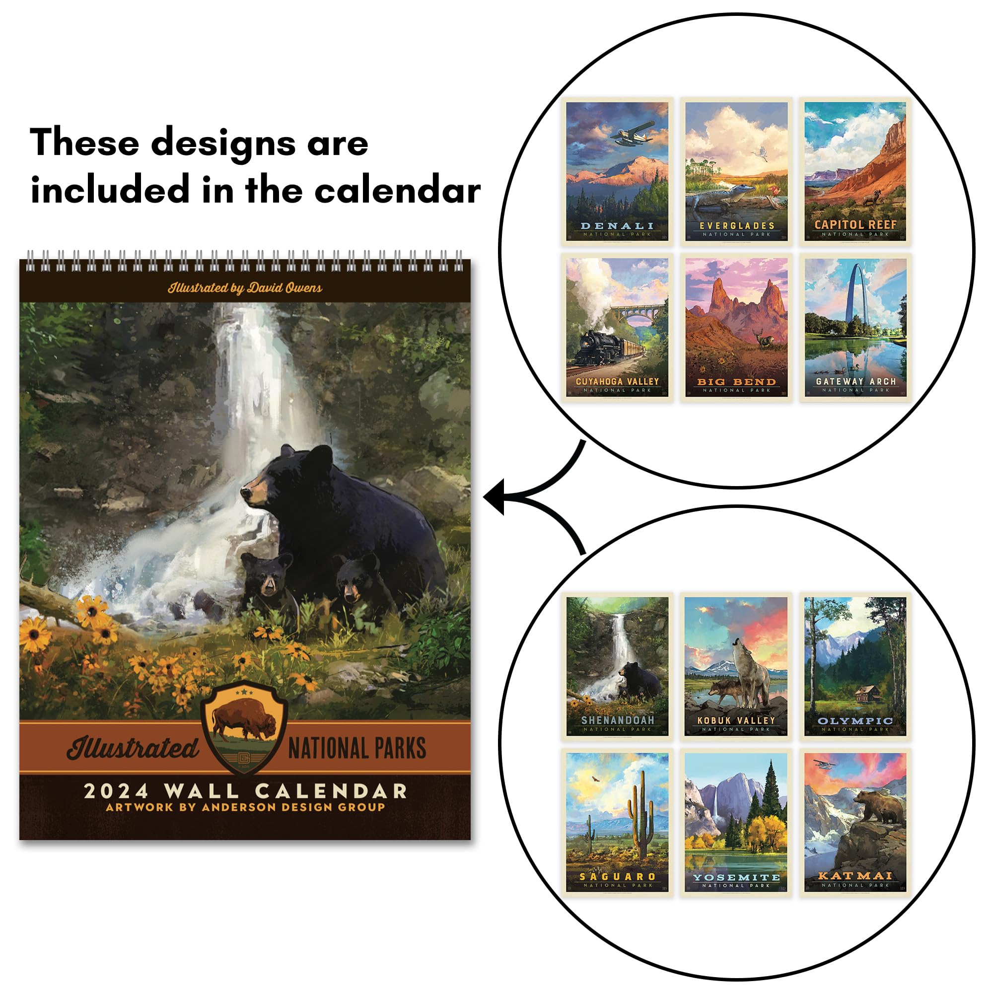 Snapklik.com : 2024 Wall Calendar - National Park Postcard Design ...