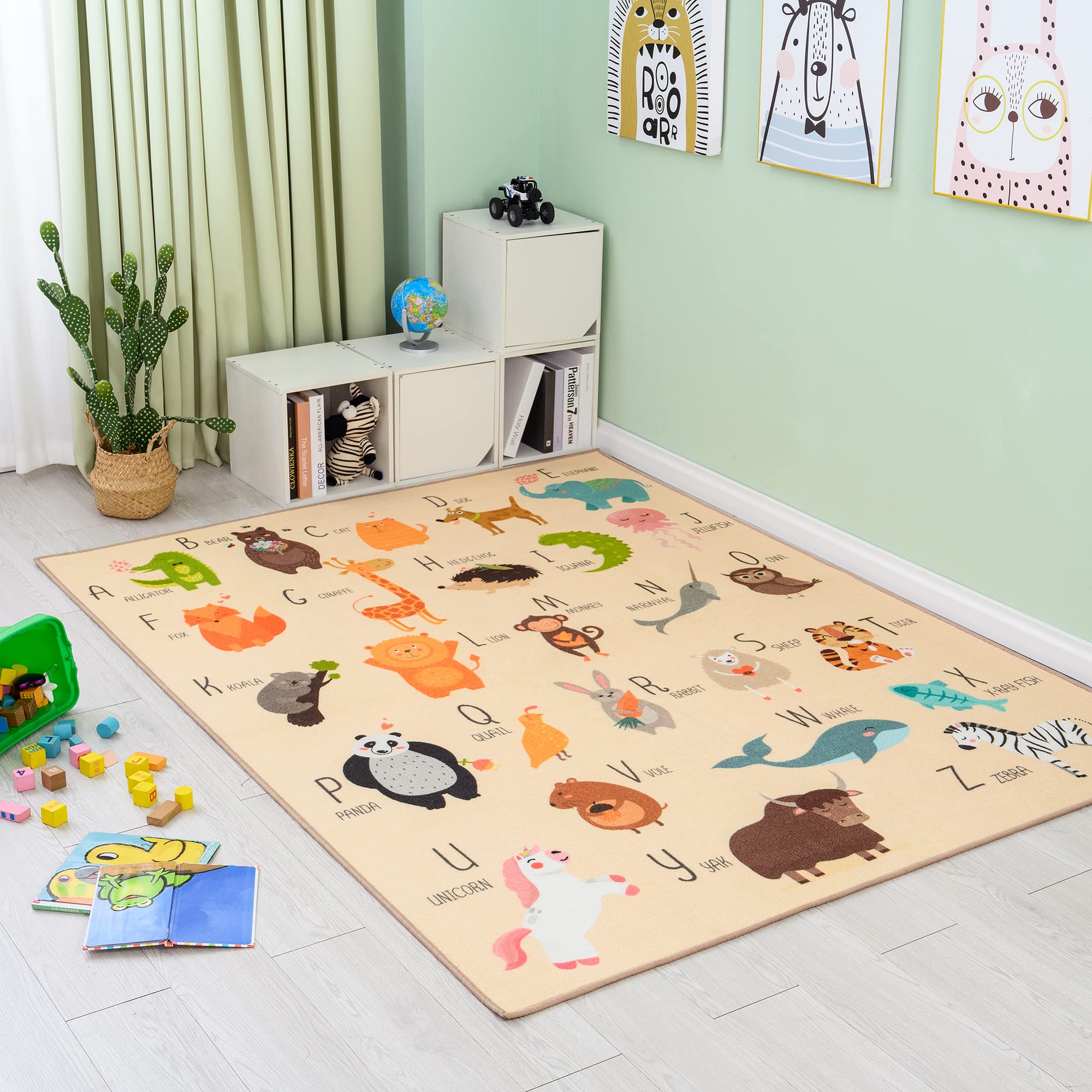 Buy Booooom Jackson Collection ABC Fun Kids Rugs, 59"x78"Numbers and ...