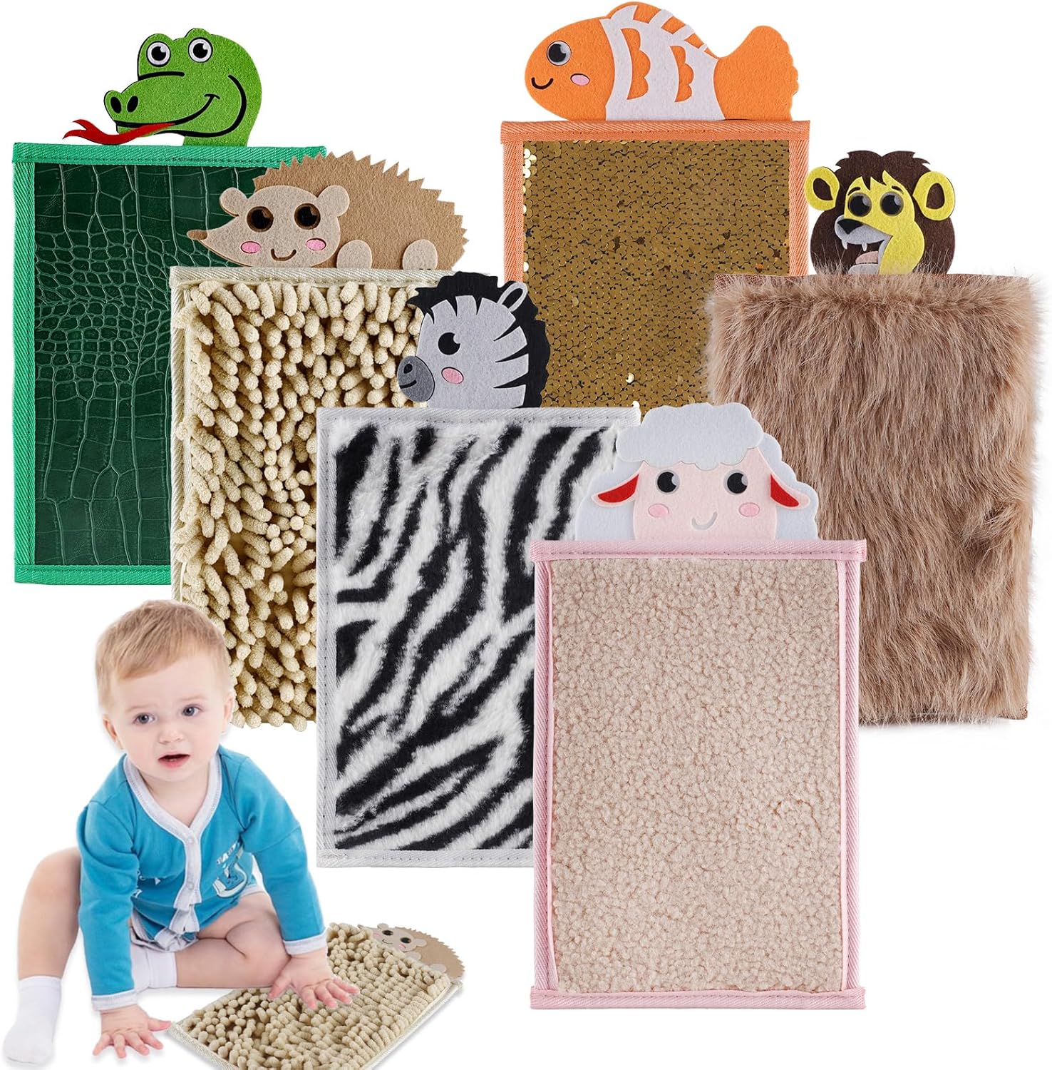 Amazon.com: Ufurty 6 PCS Animal Sensory Mats, 9 x 6 Inch Sensory Mini ...