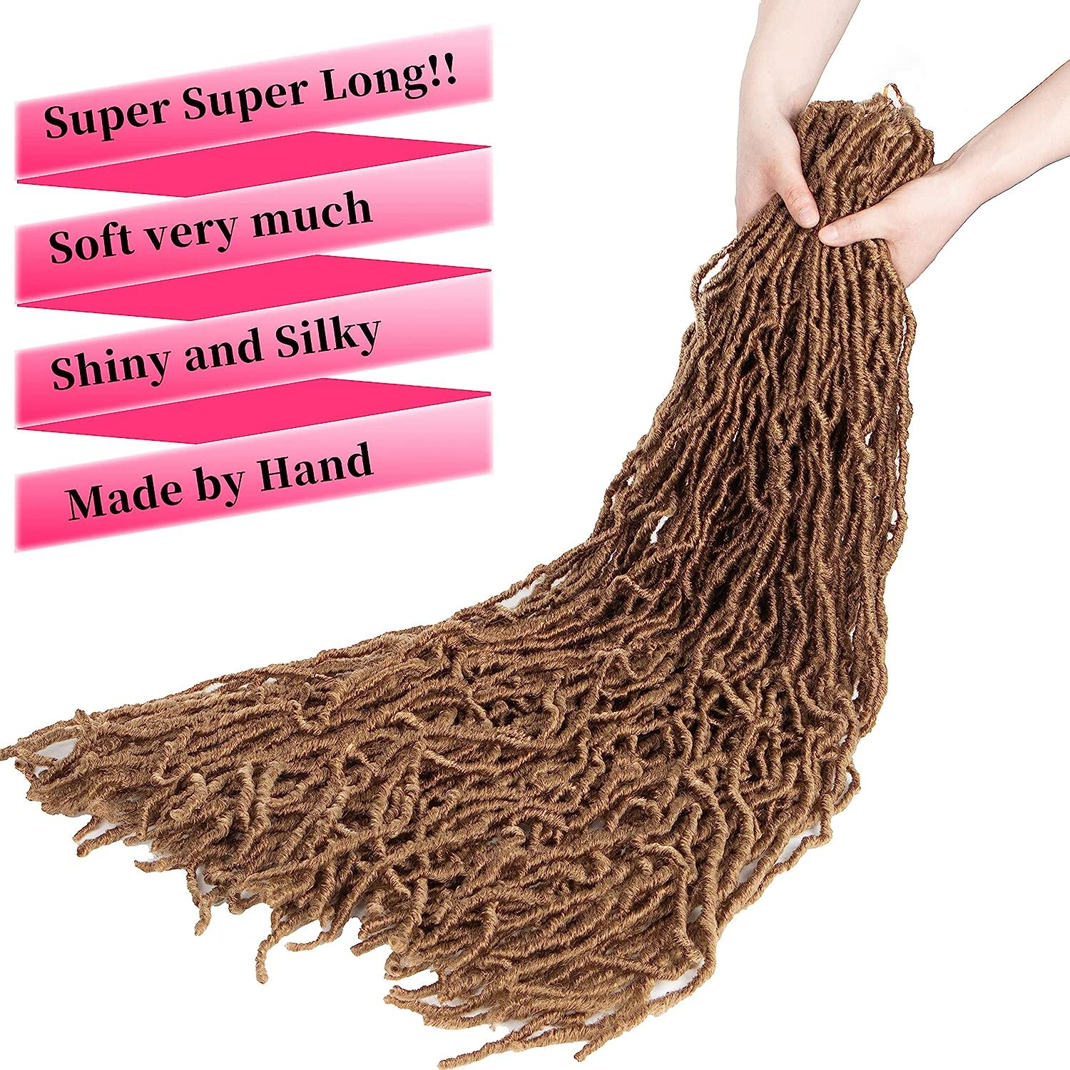 New Faux Locs 36 Inch Crochet Hair New Soft Locs 5 Packs/Lot Curly Wavy ...