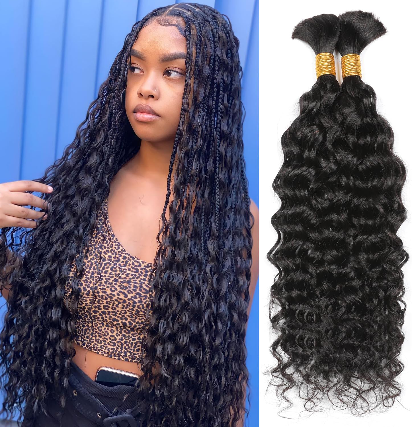 Amazon.com : ShowCoco Human Braiding Hair Extensions Box Boho Braids ...