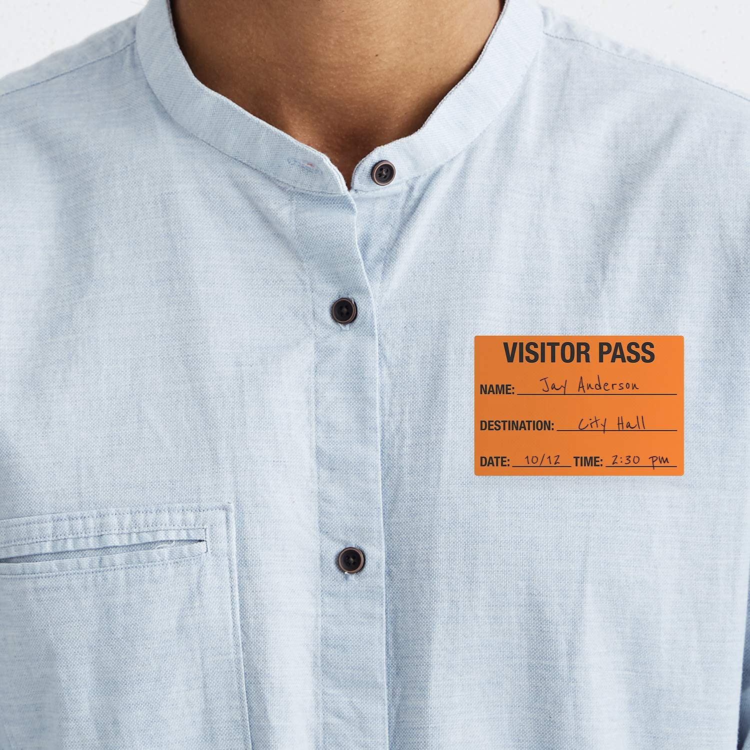 Snapklik.com : Orange Visitor Pass / 500 Fluorescent Orange Visitor ...