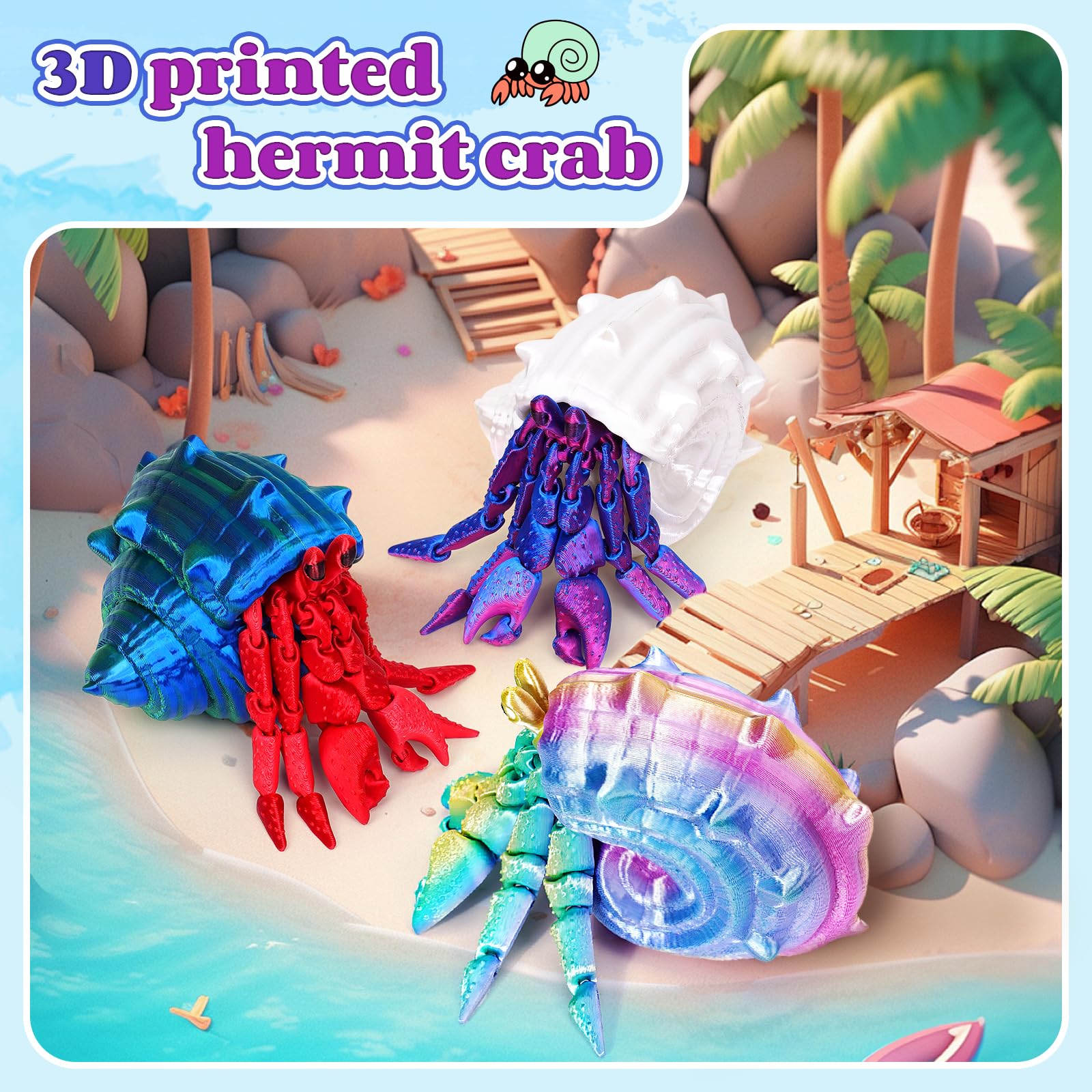 Snapklik.com : SHUWND 3D Printed Hermit Crab,3D Printed Dynamic Animals ...