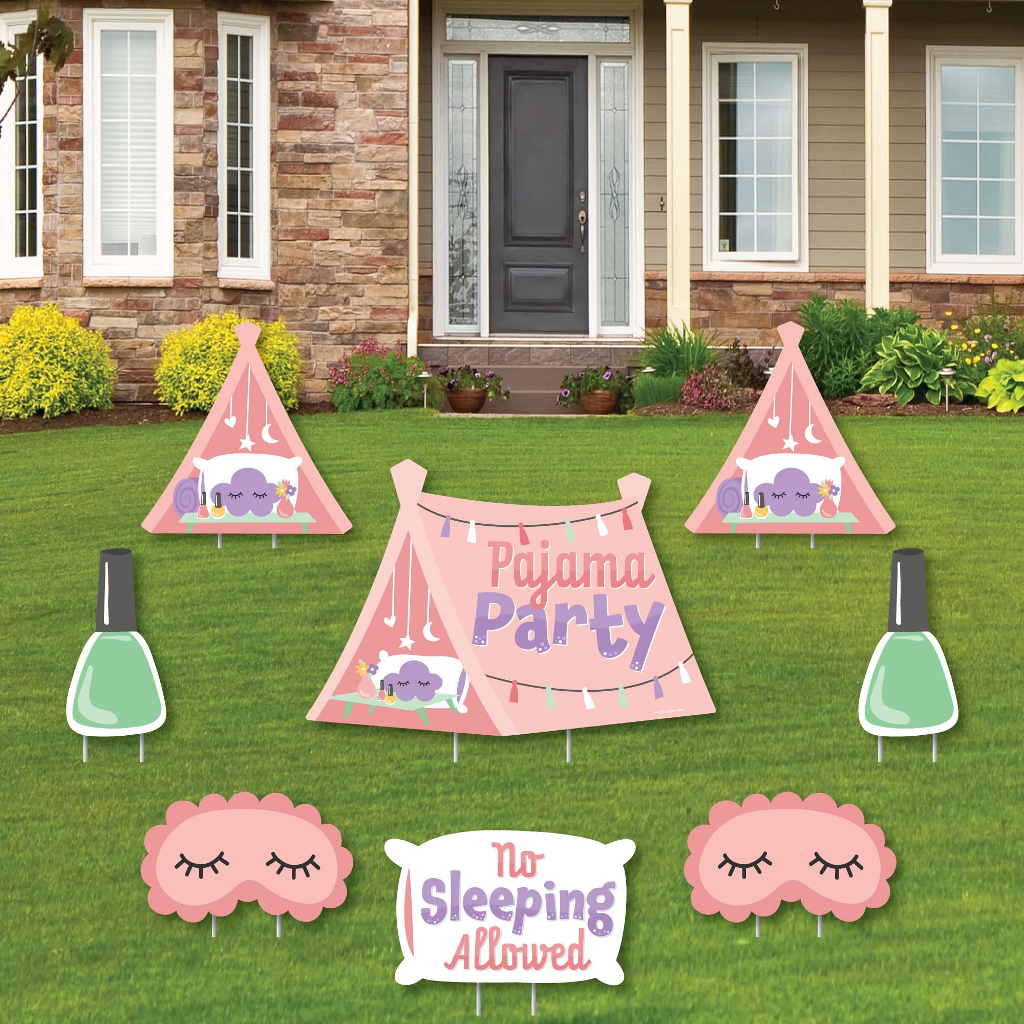 Amazon.com: Big Dot of Happiness Pajama Slumber Party - Yard Sign and ...