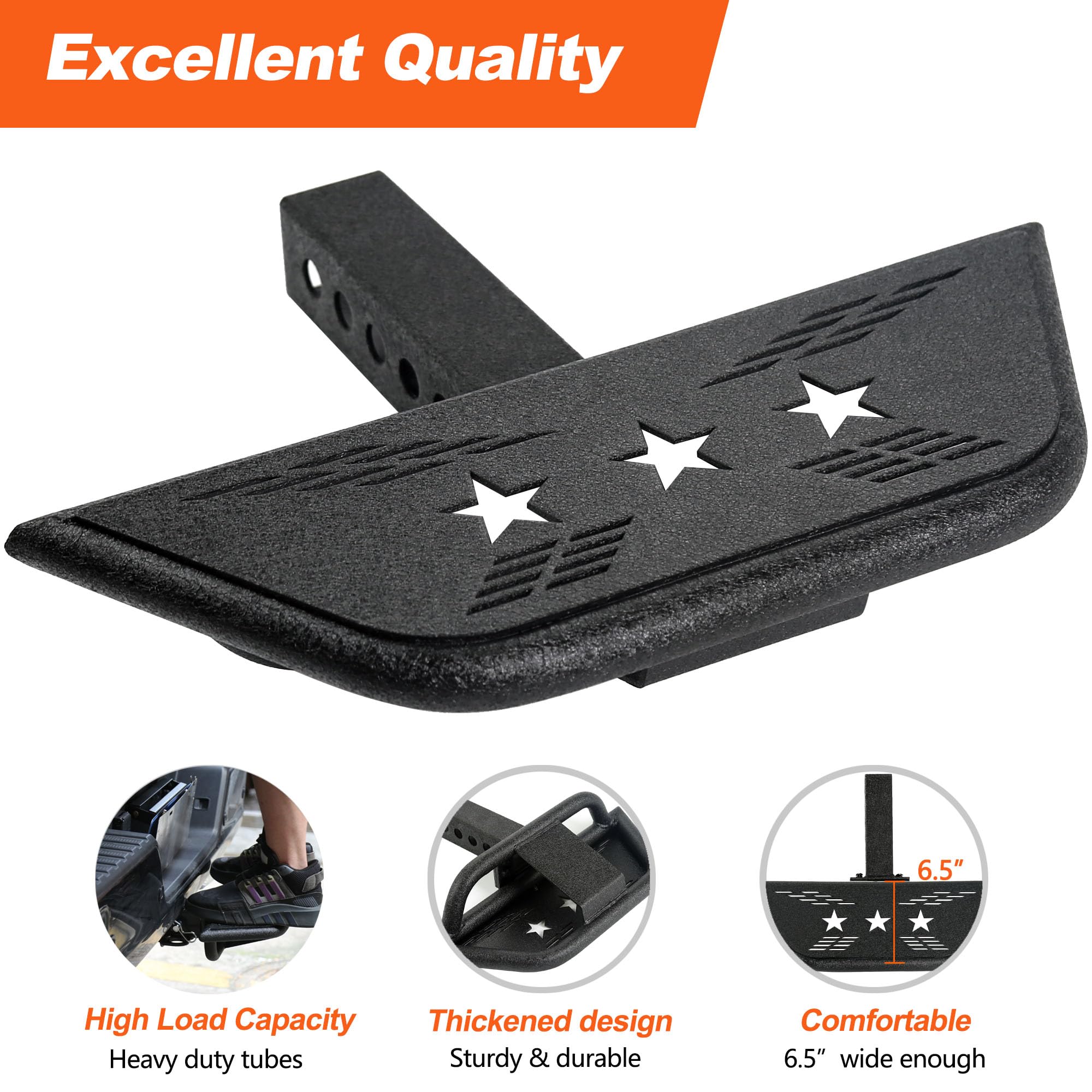 Snapklik.com : Towing Hitch Steps For 2" Hitch Receiver, Rear Trailer ...