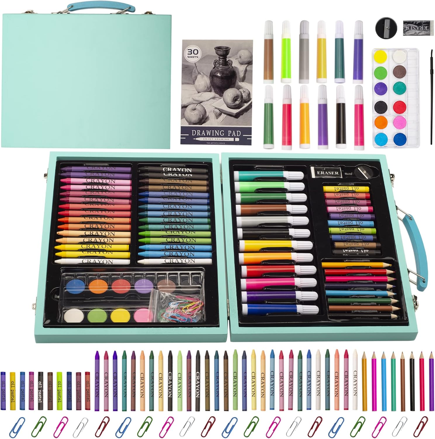 Amazon.com: KINSPORY Art Set for Kids, 86PC Coloring Art Kit, Wooden ...