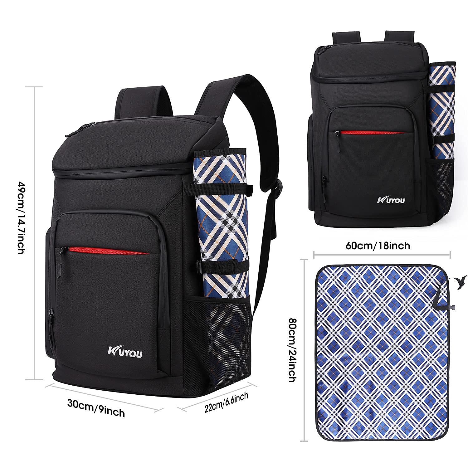 Cooler Backpack 35 Cans Leakproof Insulated Ice Backpack with Picnic ...