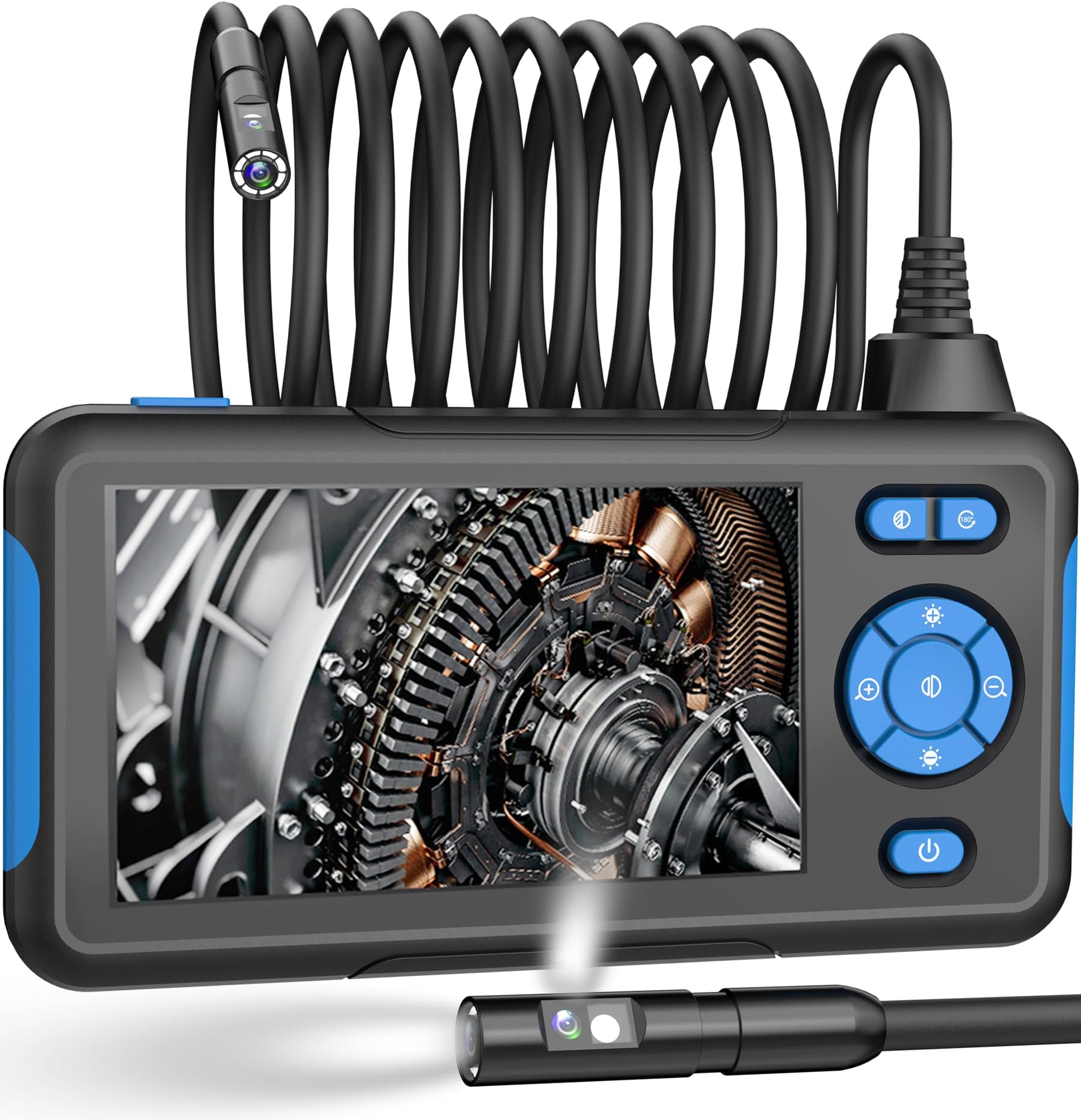 Amazon.com: Zealtron Dual Lens Industrial Endoscope, Digital Borescope ...