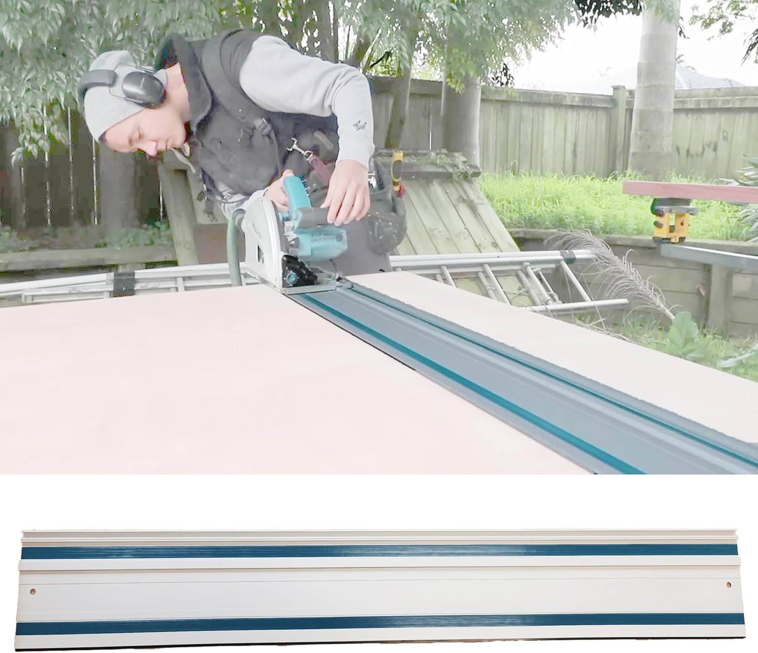 199140-0 Riel guía de sierra de riel de 39 pulgadas para sierras de riel Makita para sierra de ...