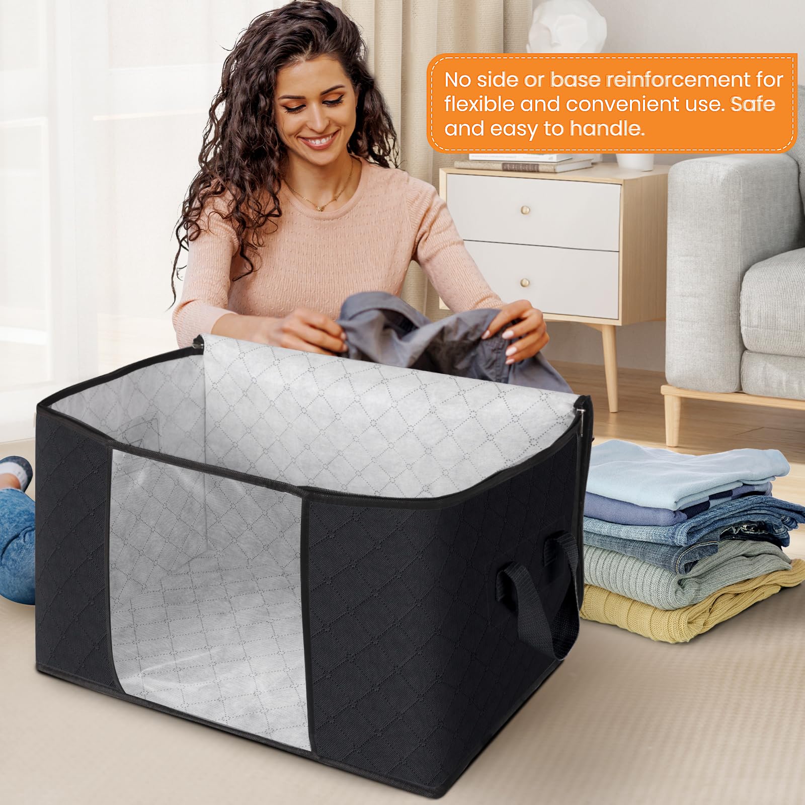 Snapklik.com : Fab Totes 90L Clothes Storage, Foldable Thick Fabric ...