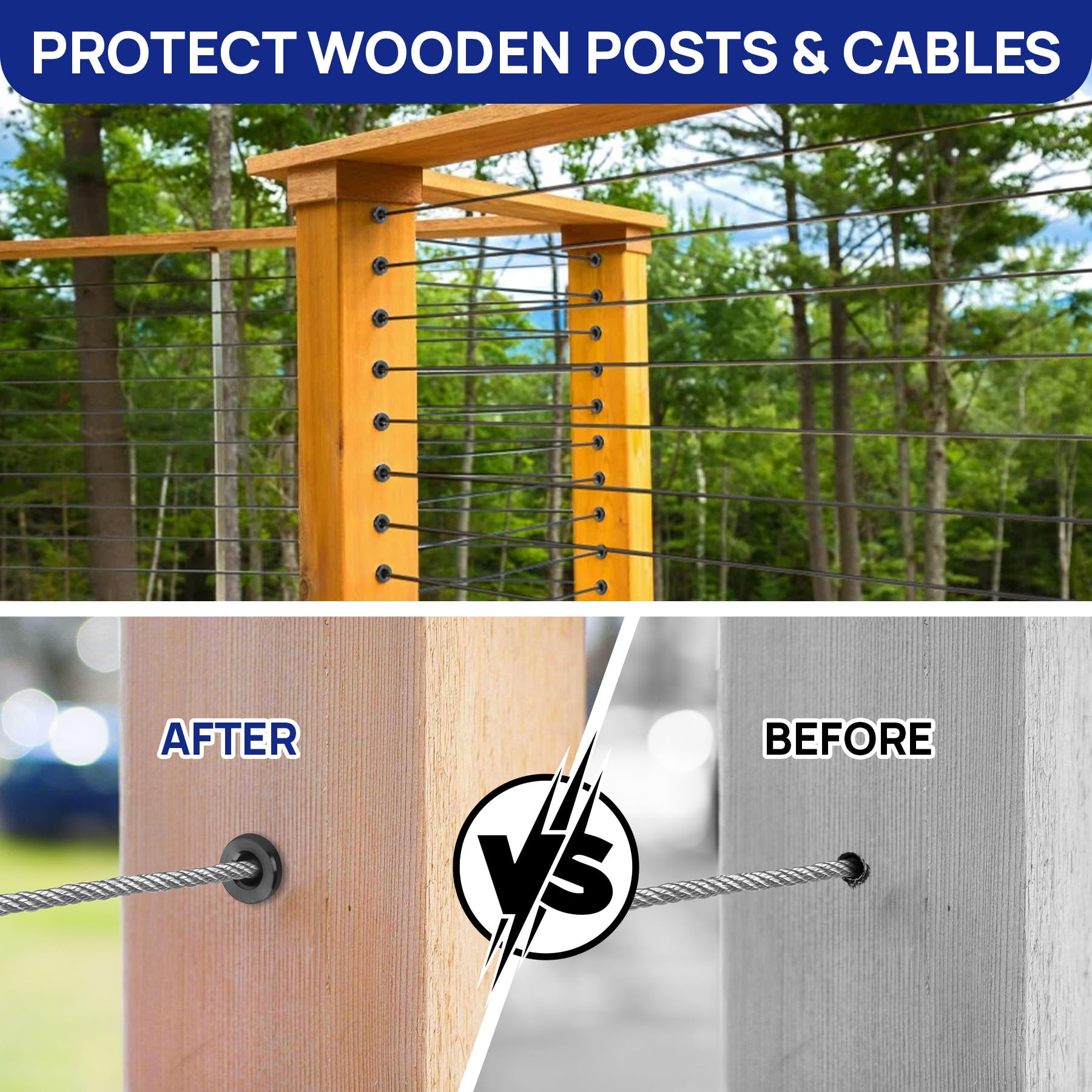 Snapklik.com : Sidasu 100-Pack Cable Railing Protector Sleeves For 1/8 ...