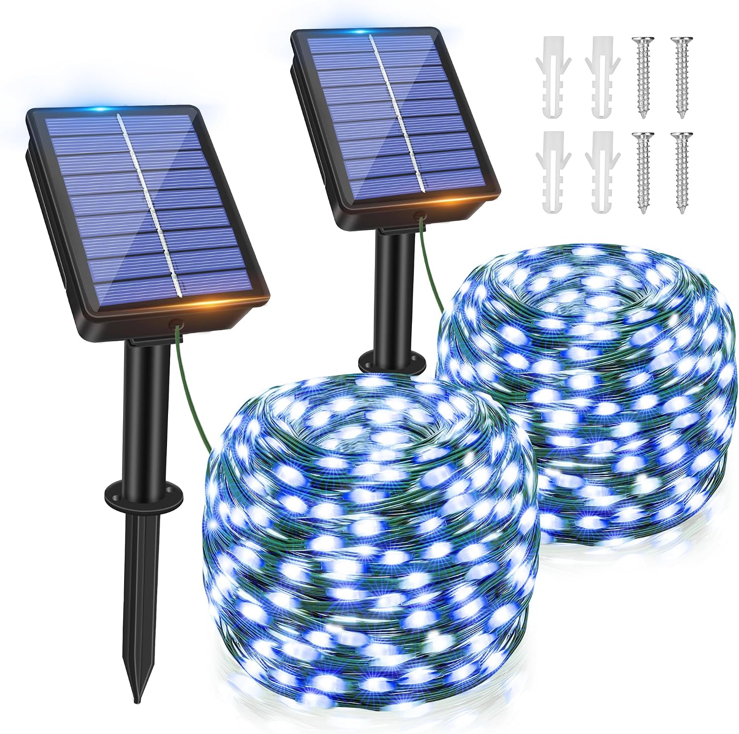 Ollny Solar Outdoor Lights, 2 Pack Total 132FT 400LED Solar String ...