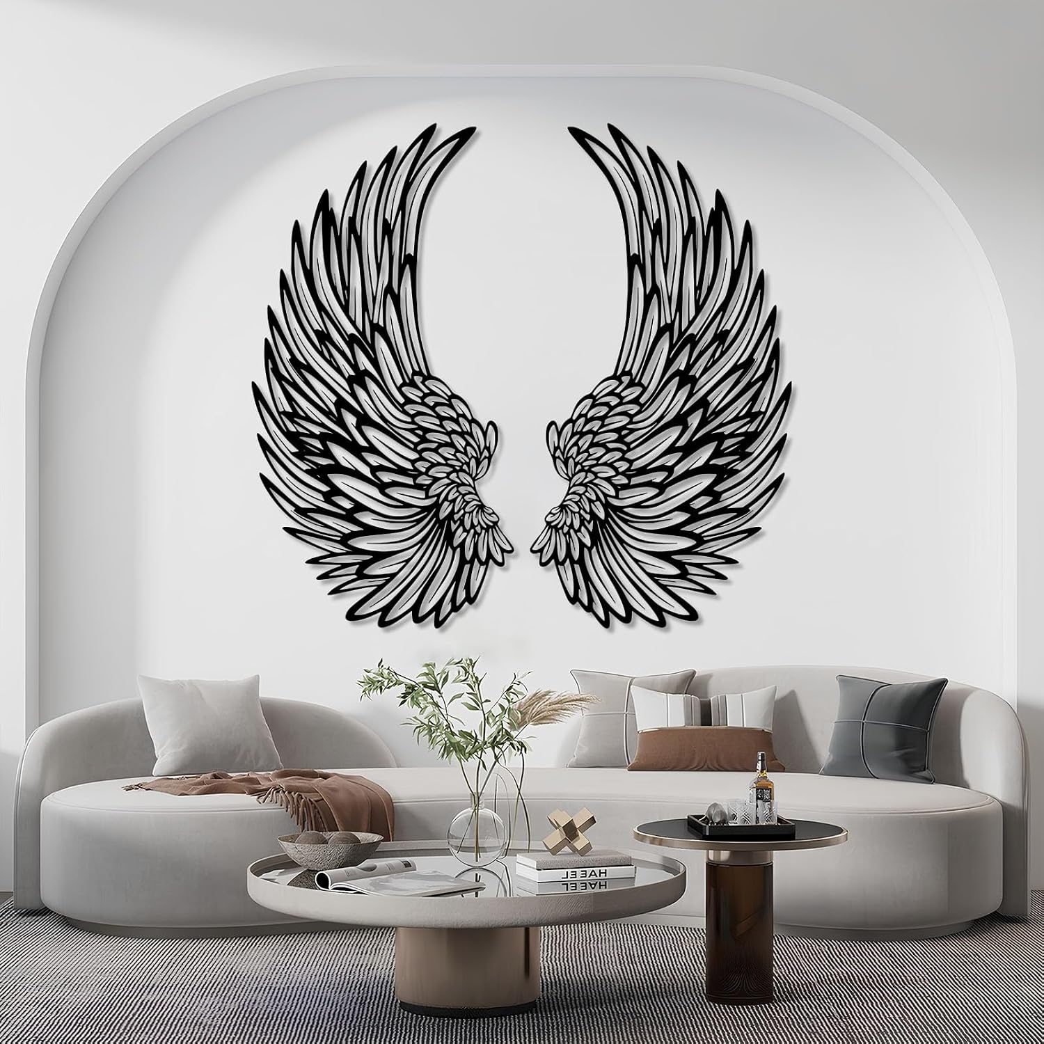 Amazon.com: Angel Wings Metal Wall Art - Large Feather Wings Wall ...