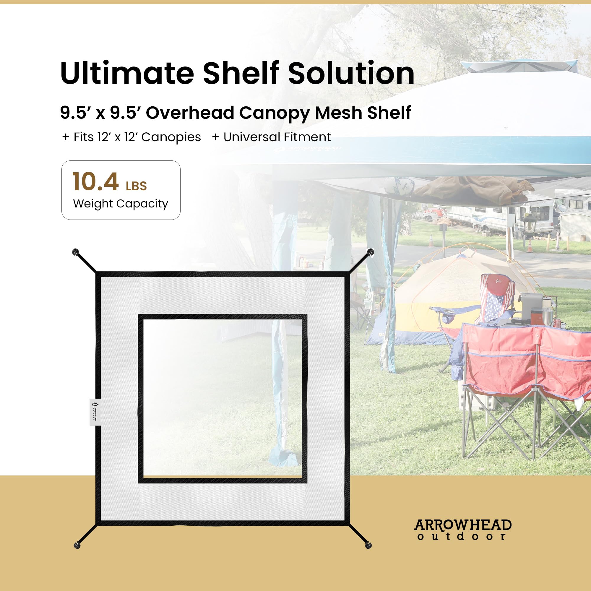 Snapklik.com : Arrowhead Outdoor Attachable Mesh Shelf For 12x12 Pop-up ...