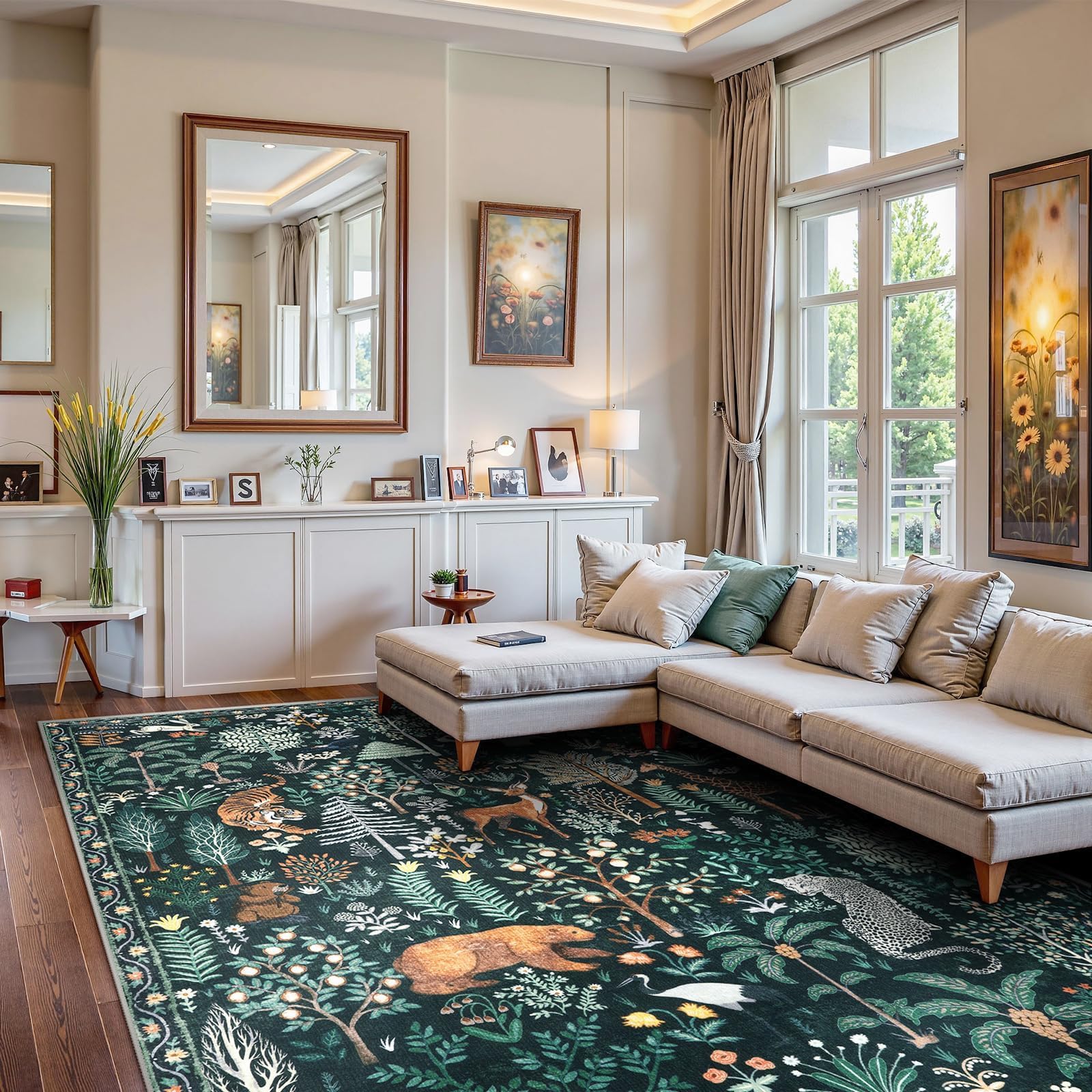 Amazon.com: Tavisto African Animal Print Area Rug 4x6 Machine Washable ...