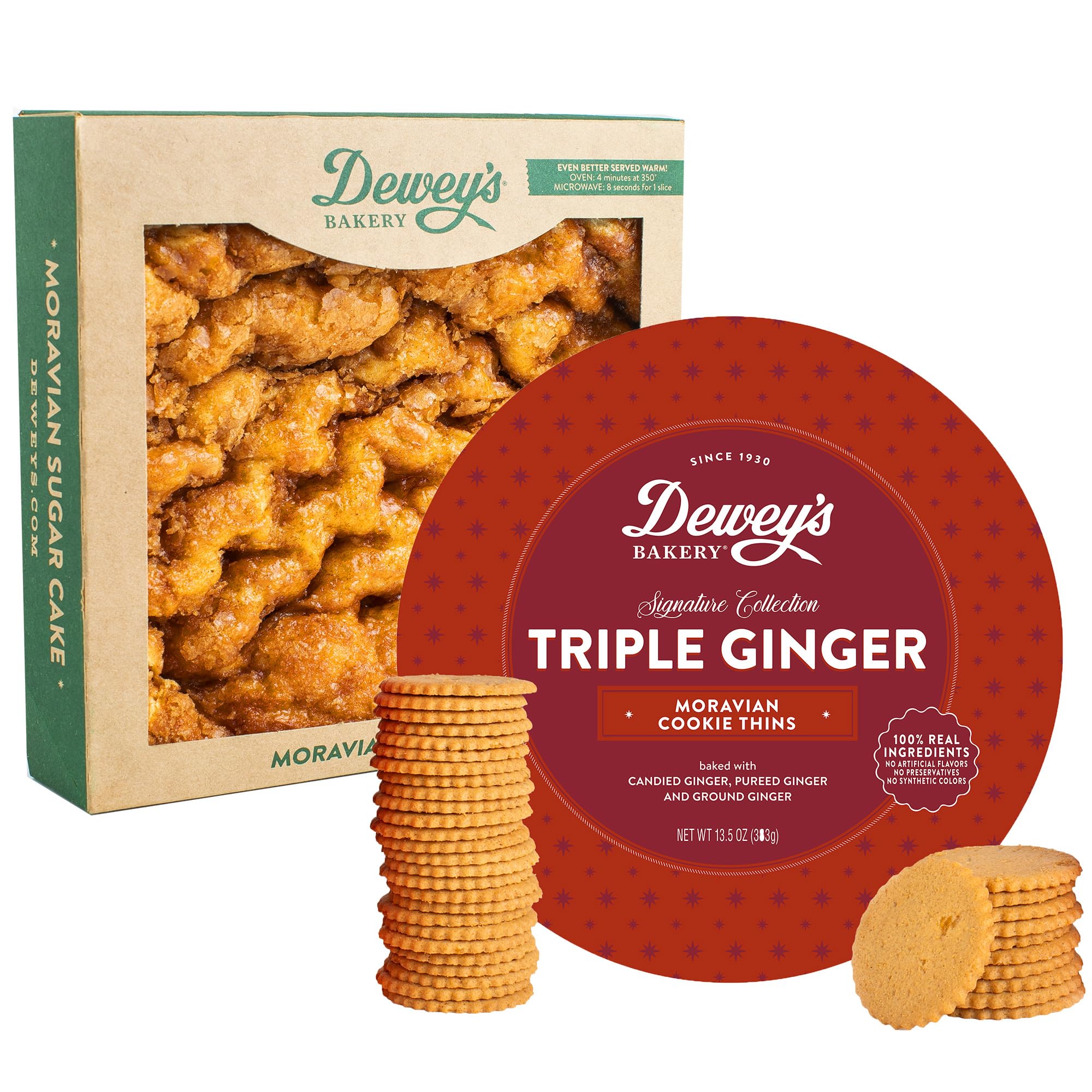 Amazon.com: Moravian Sugar Cake and Triple Ginger Cookies Gift Tin ...