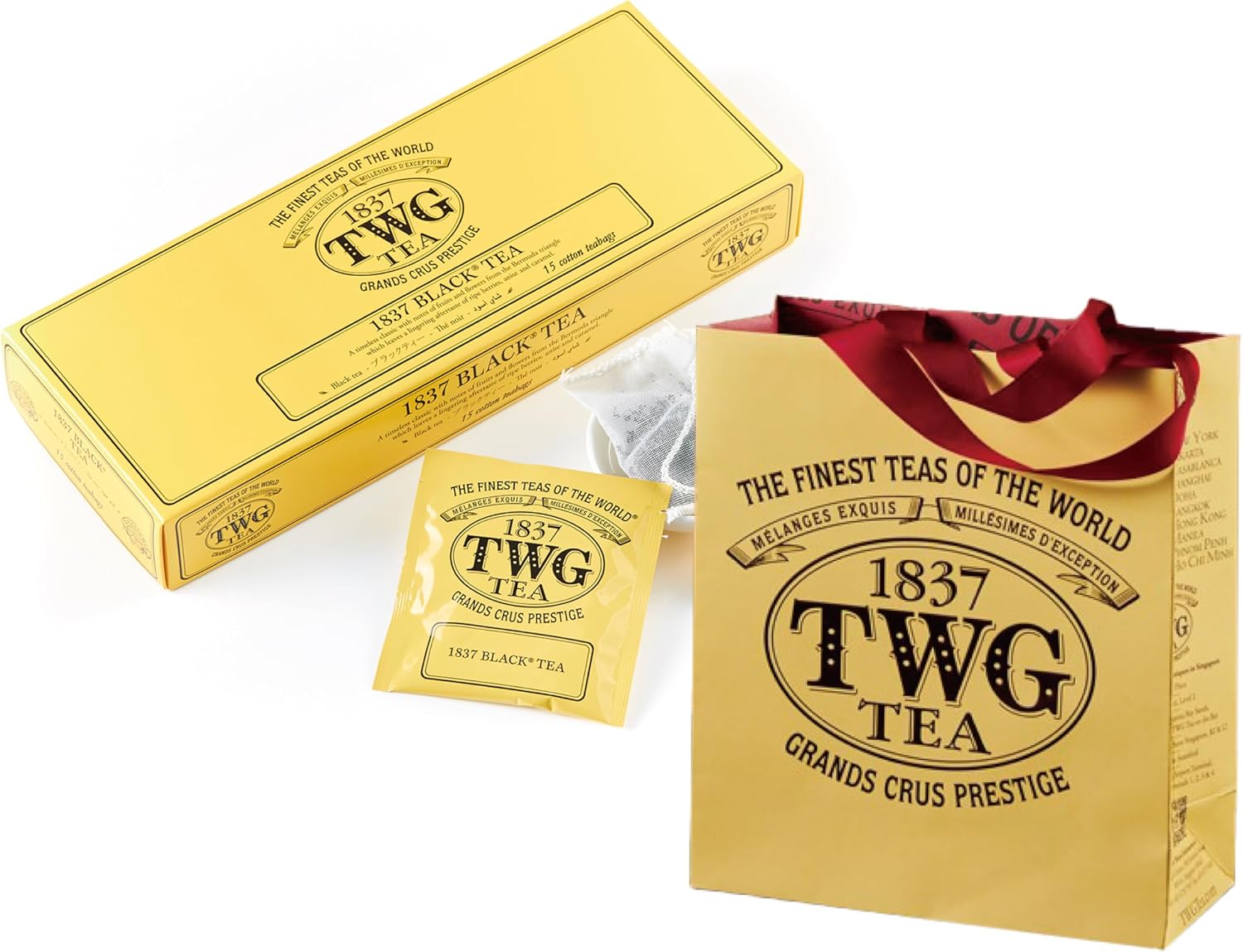Amazon.co.jp: 【TWG Tea 公式】TWG Teaラッピング＆紙袋付(1837 Black Tea)2.5g×15個入り : 食品・飲料・お酒