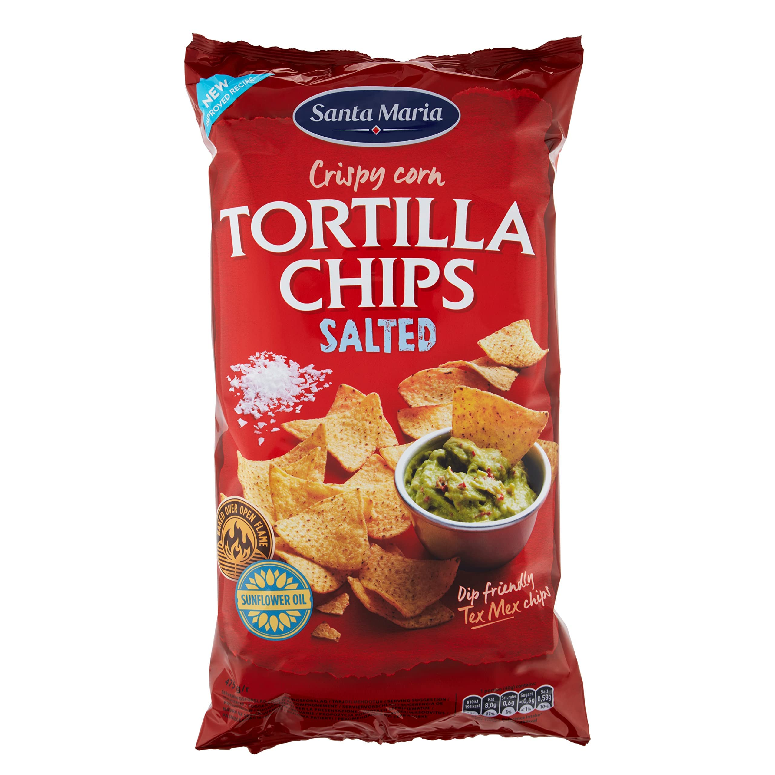 Santa Maria Salted Tortilla Chips, 475g | Lightly Salted Snacking Corn ...