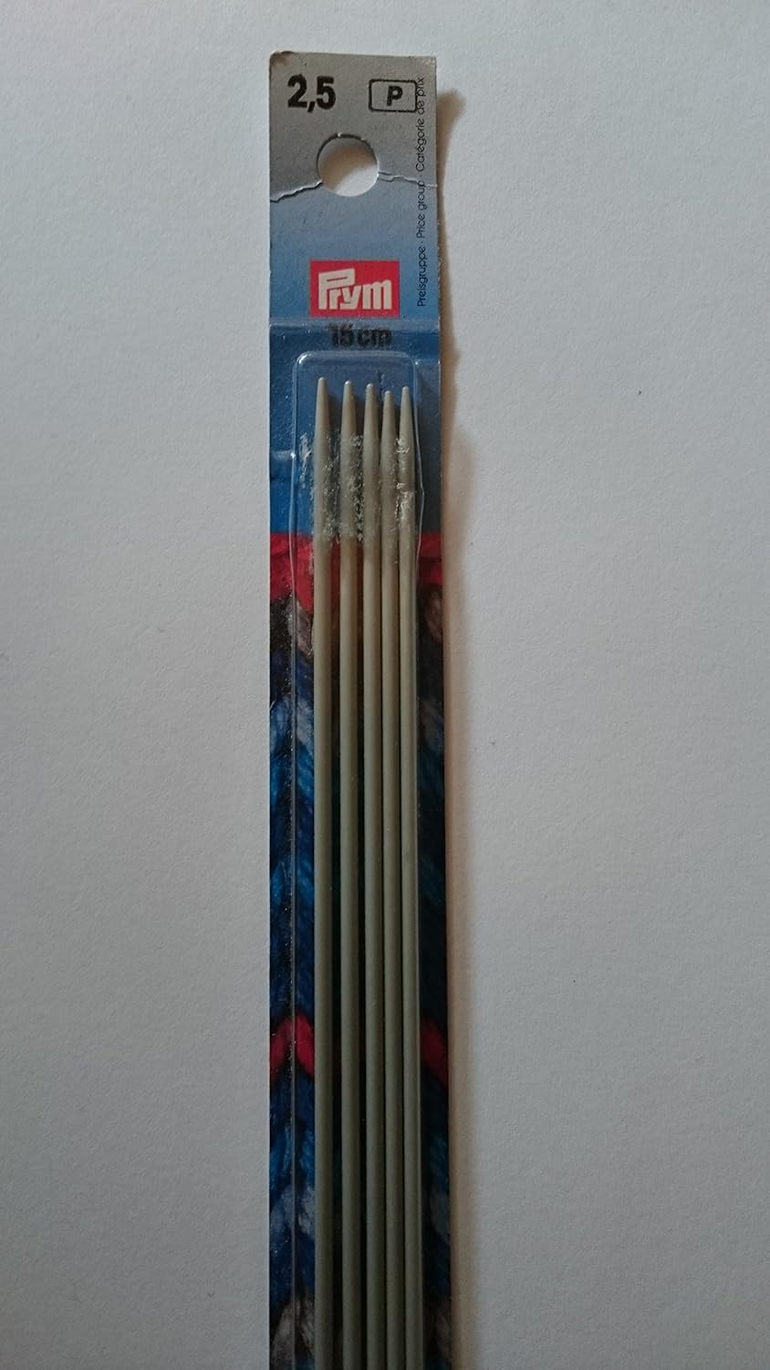 Prym Double-Pointed and Glove Knitting pins alu Pearl Grey 15 cm 2.50 ...