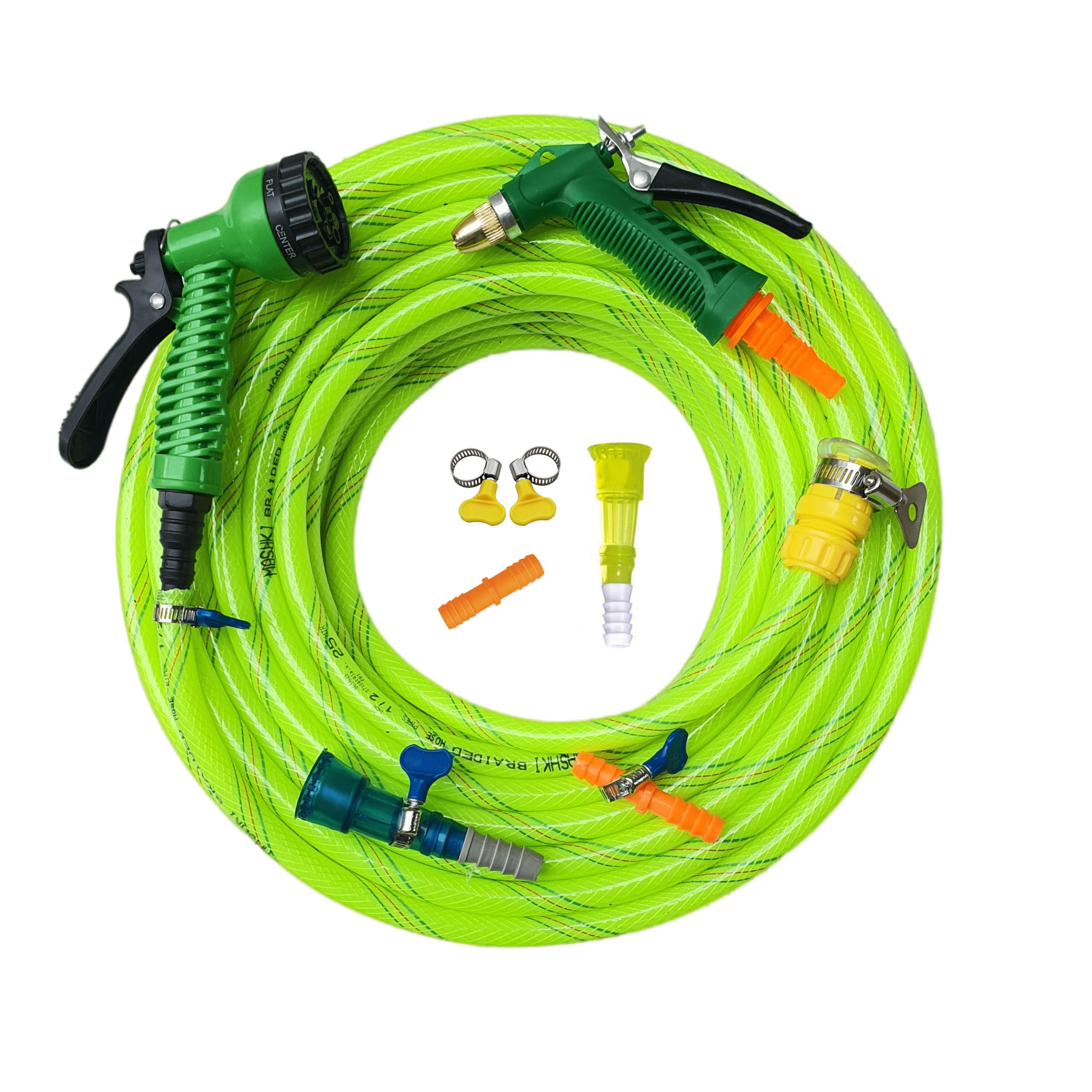 Mashki 1/2 Inch 3-Layered Braided Water Hose Pipe With Water Sprayer ...