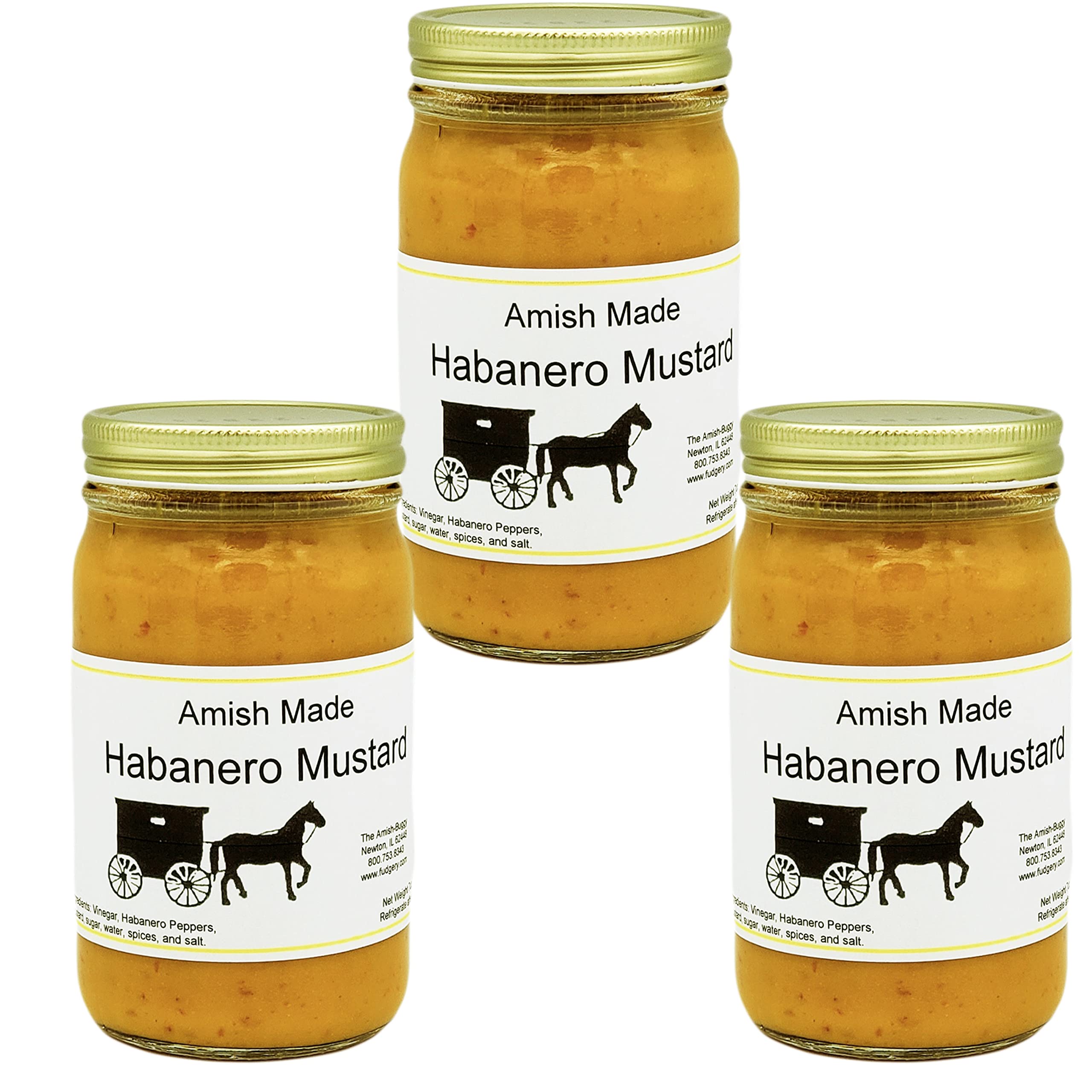 Amazon.com : Amish Mustards - Habanero - 7 Oz Jar - Pkg of 3 Jars ...