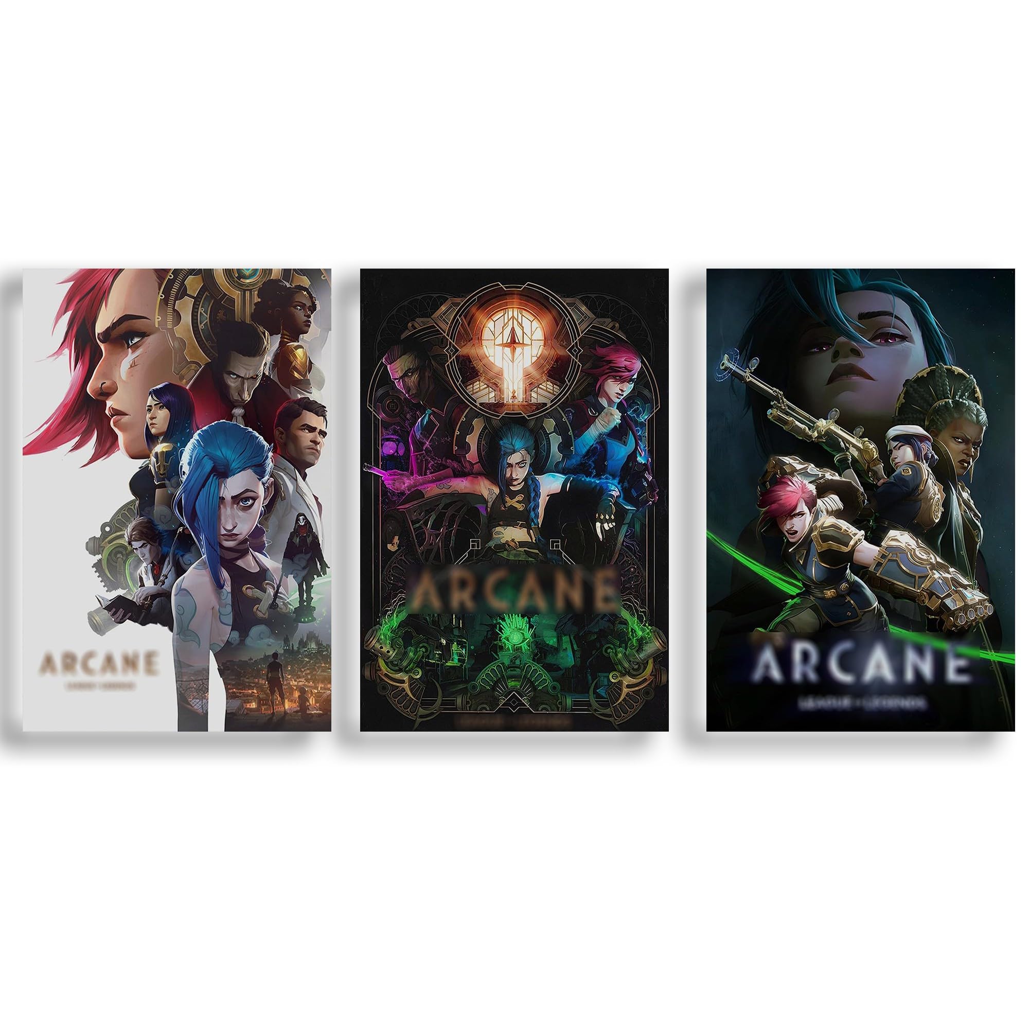 Amazon.com: Set of 3 TV Series Arcane Season 1 and 2 Movie Poster Jinx ...