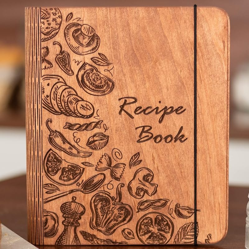 Amazon.com: ENJOY THE WOOD Personalized Recipe Book Binder - Wooden ...