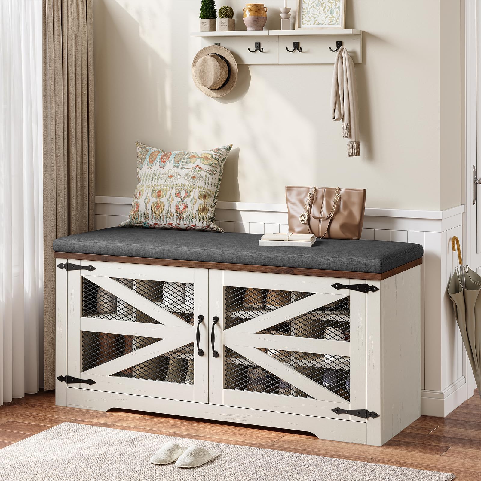 Amazon.com: Kogven Shoe Bench,Entryway Storage Bench with Lift Top ...