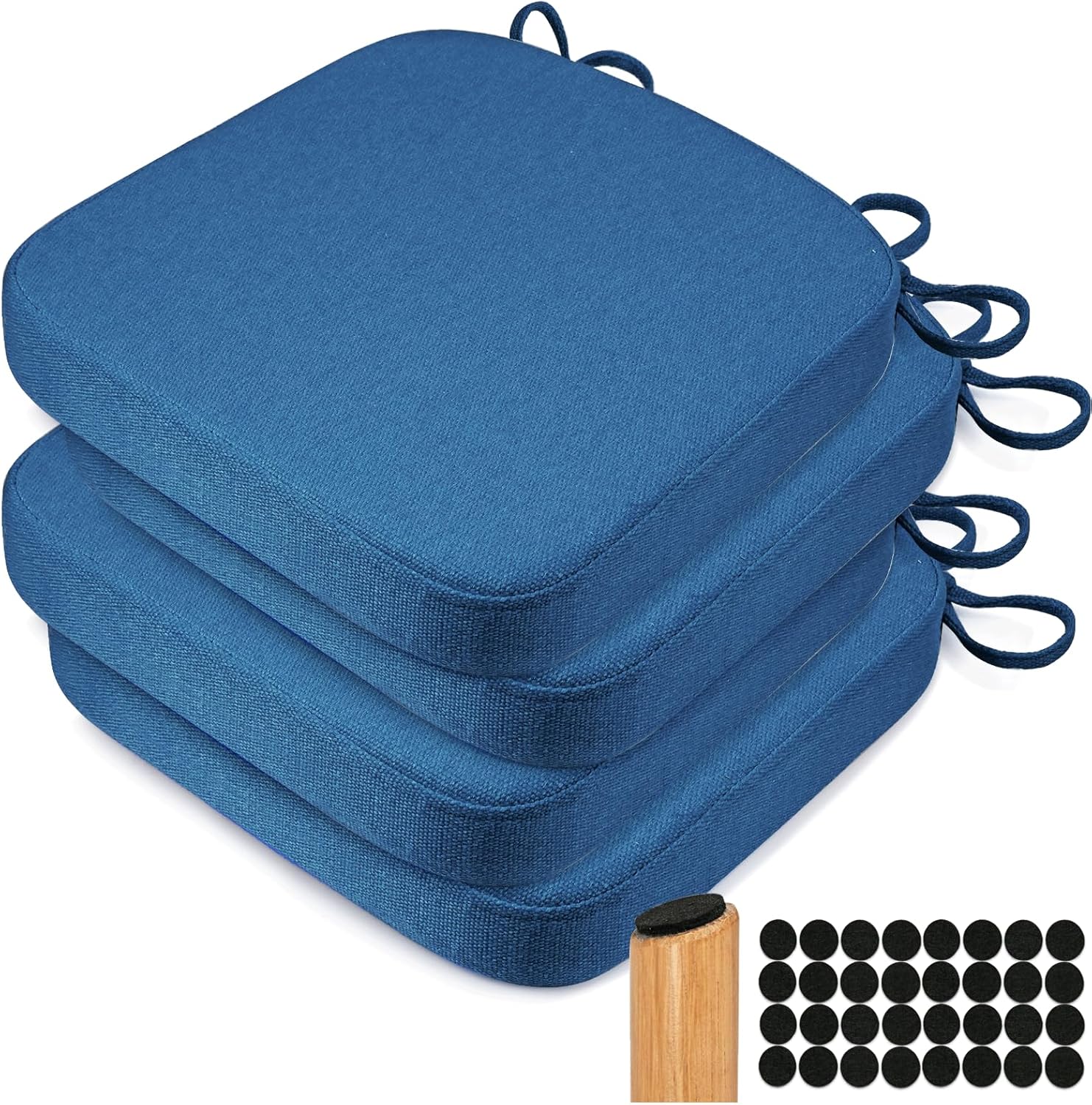 Amazon.com: SINOSSO Thickened 2" Memory Foam Dining Chair Cushions 4 ...