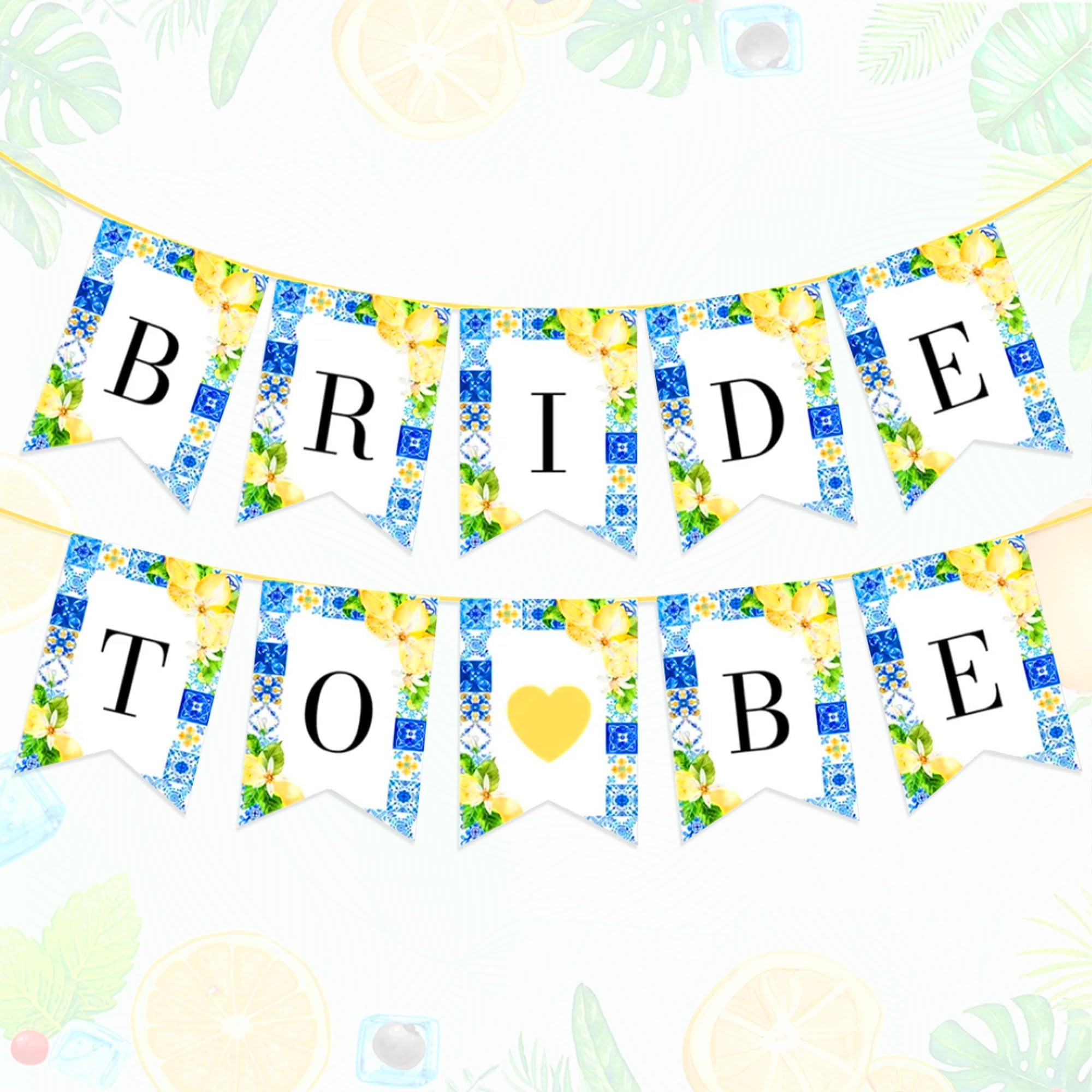 Amazon.com: Lemon Bridal Shower Decorations - Yellow and Blue Bride To ...
