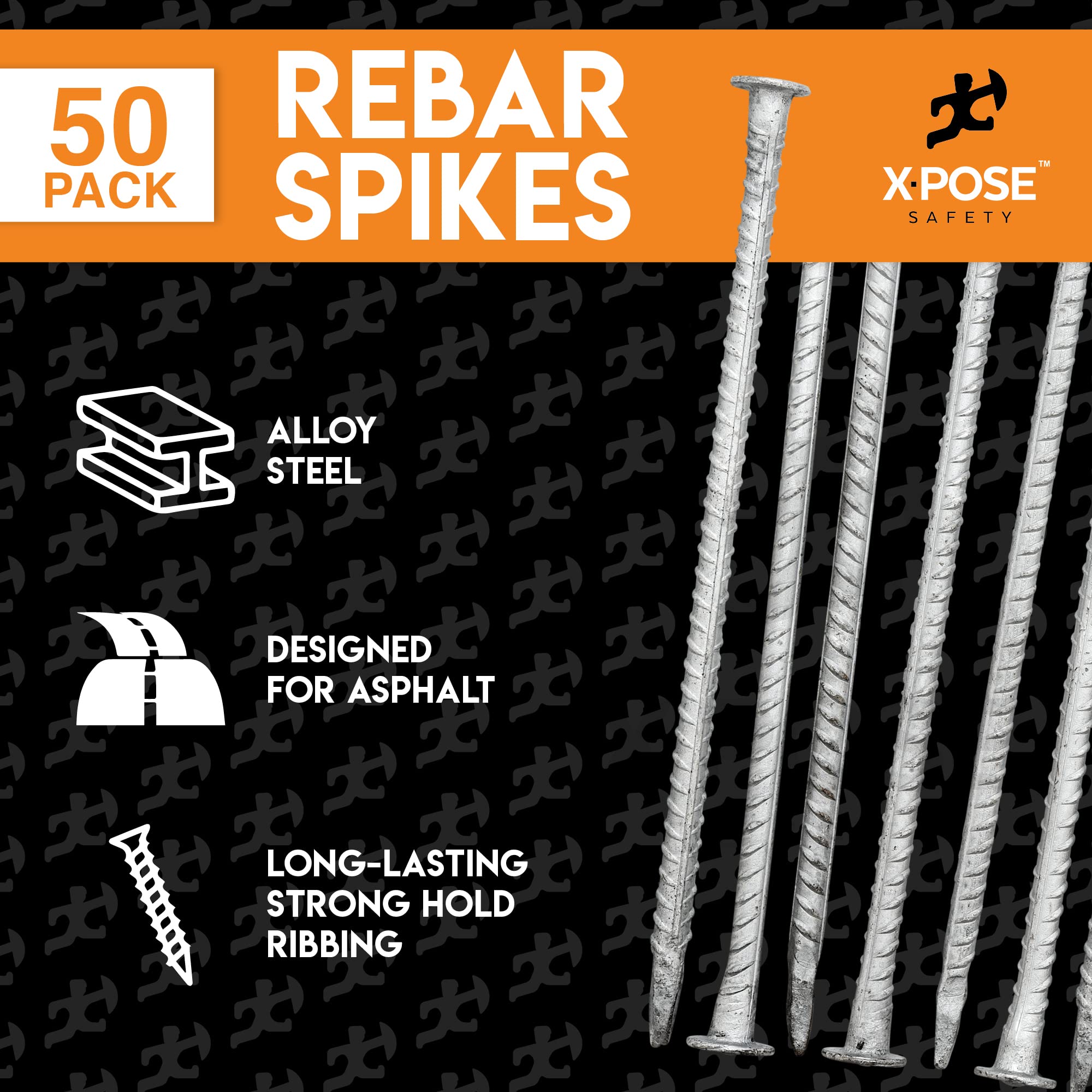 Galvanized Steel Spikes Electriduct 14-Inch Rebar Spikes (Pack Of 16 ...