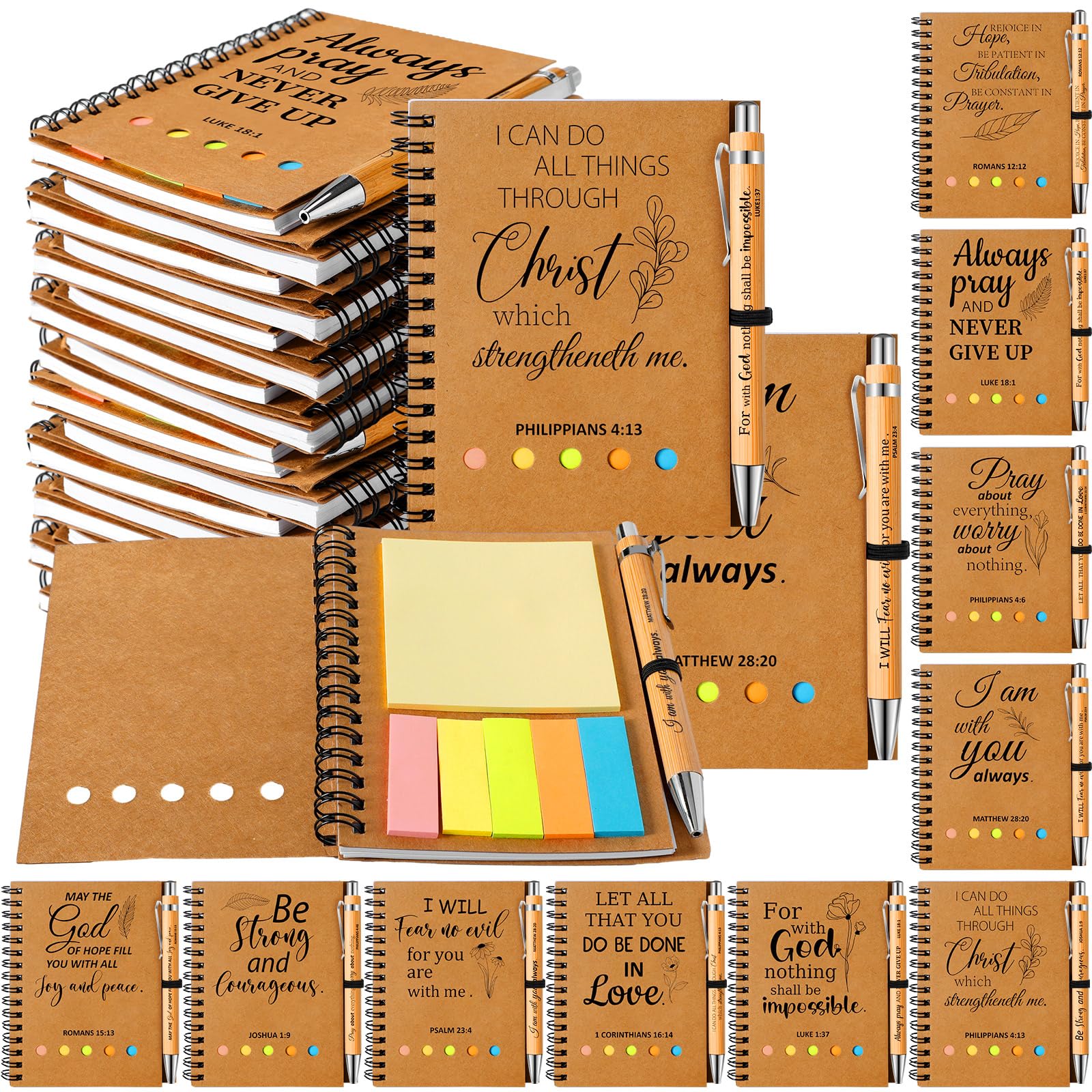 30 Sets Christian Gift Spiral Notebook Bible Verse Prayer Journals ...