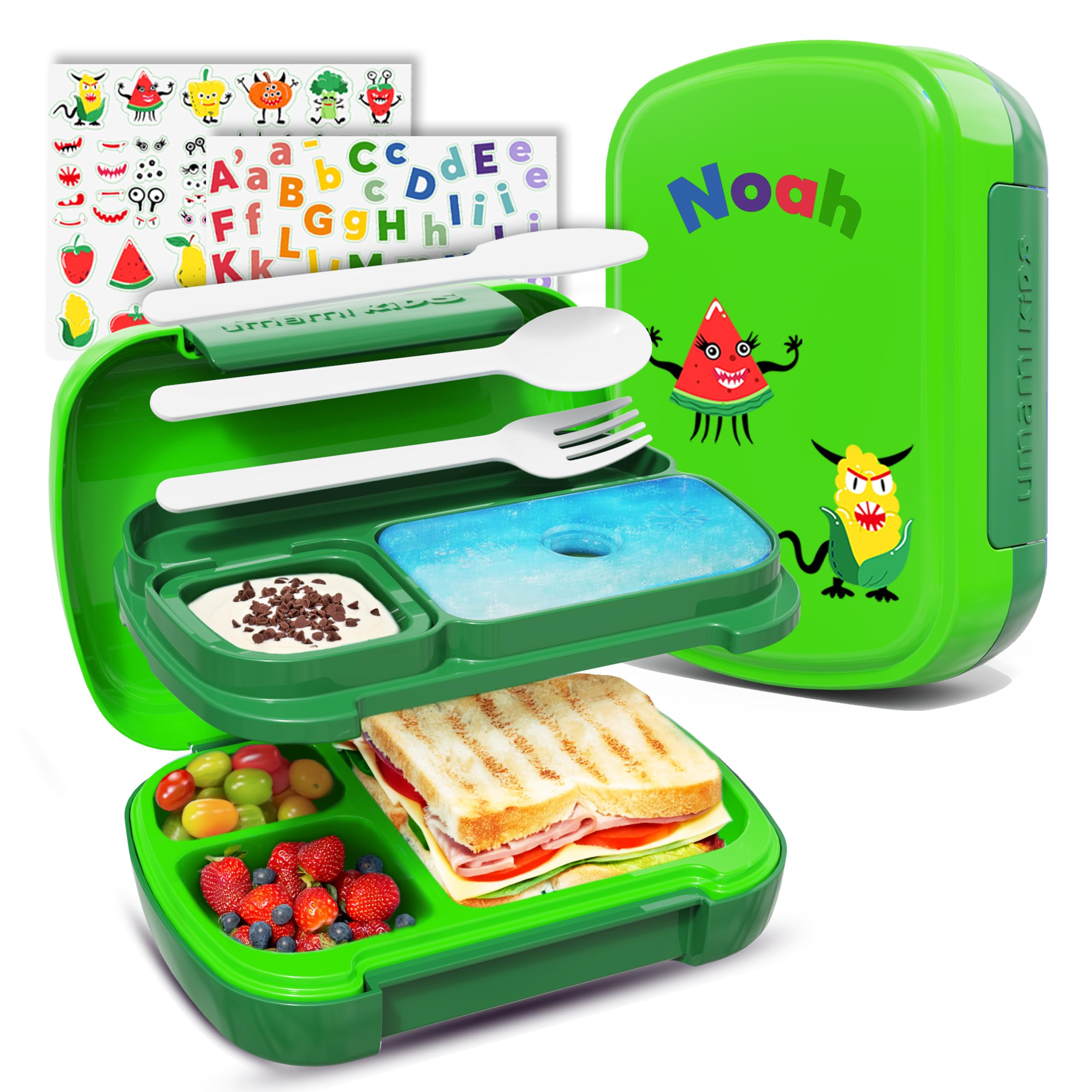 Amazon.com: Umami All-in-1 Bento Box for Kids, Ice-pack & Utensils ...