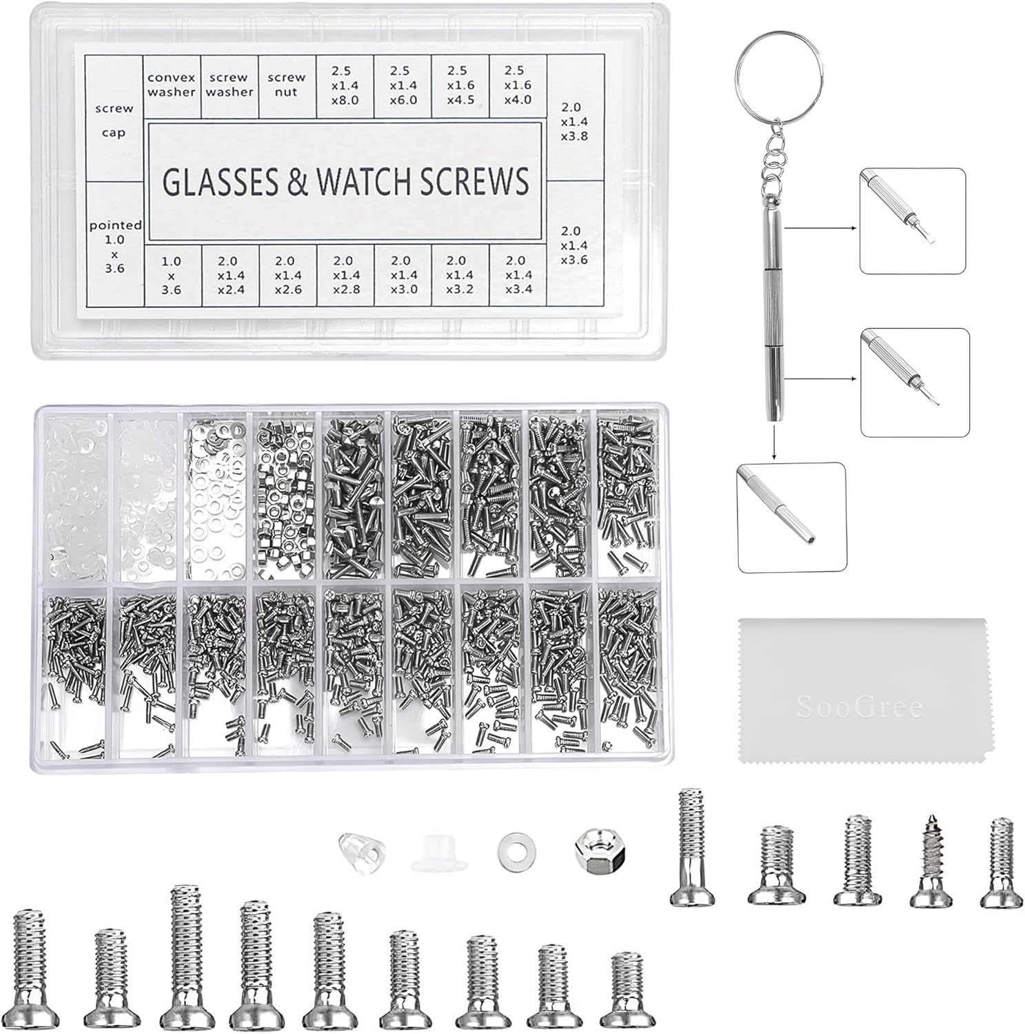 Amazon.com: SooGree Eyeglass Repair Kit Precision Eyeglasses ...