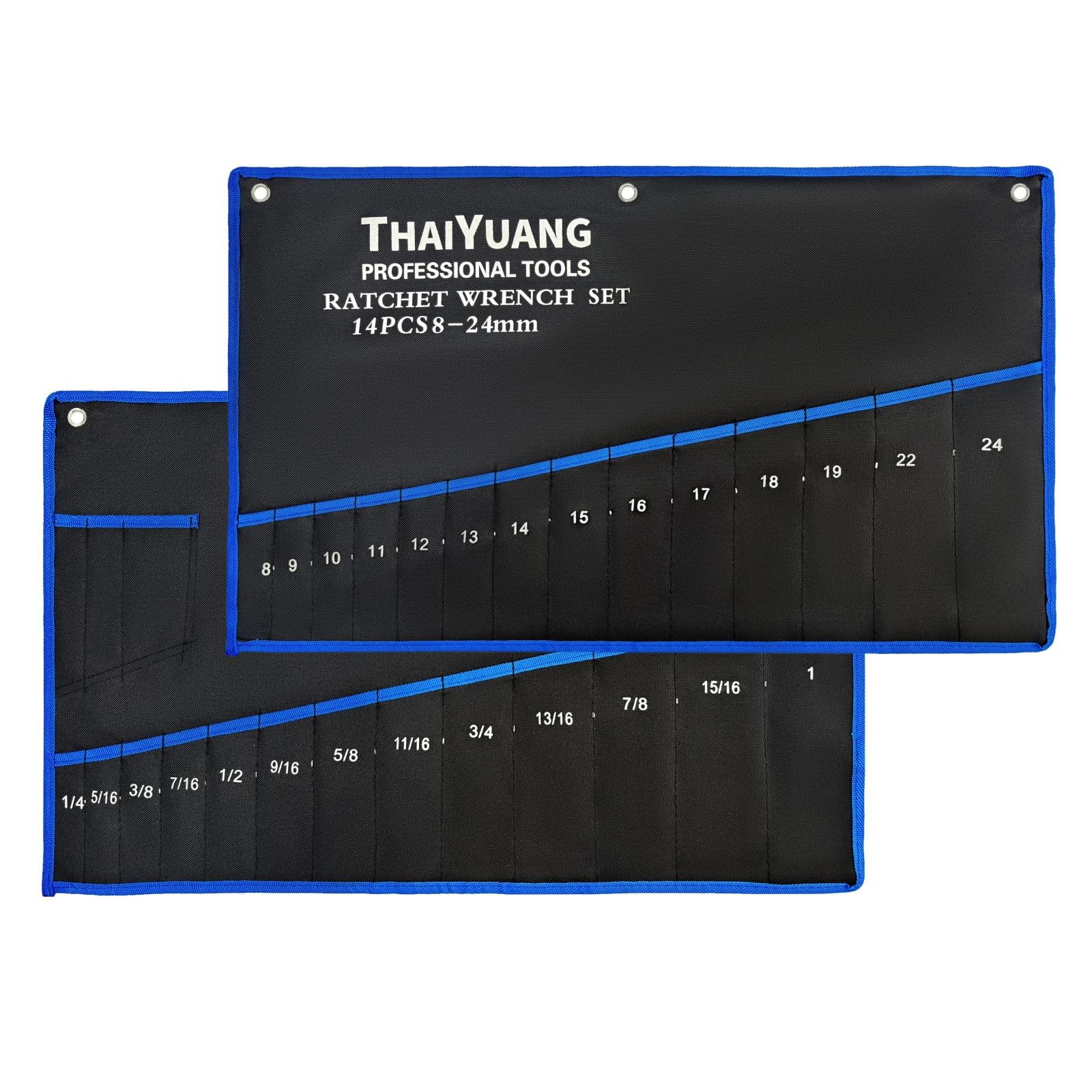 Amazon.com: THAIYUANG 2-Pieces Wrench Roll Up Pouch, Heavy Duty Canvas ...