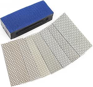 Amazon.co.jp: 8pcs Square Hand Grinding Diamond Pads + 1pc Rubber ...
