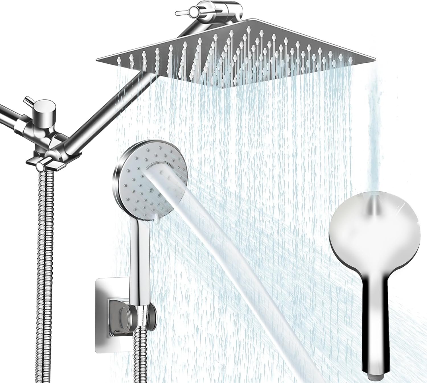 Jafeton Rainfall Shower Head Combo, THE FIRST WATERFALL handheld mode ...