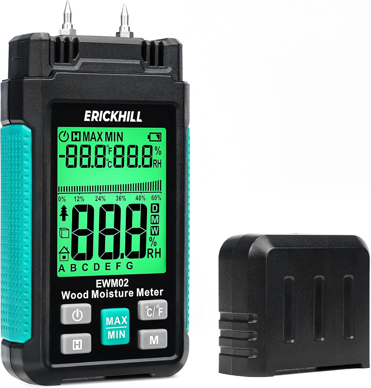 ERICKHILL Moisture Meter Large LCD Screen, Wood Moisture Detector with ...