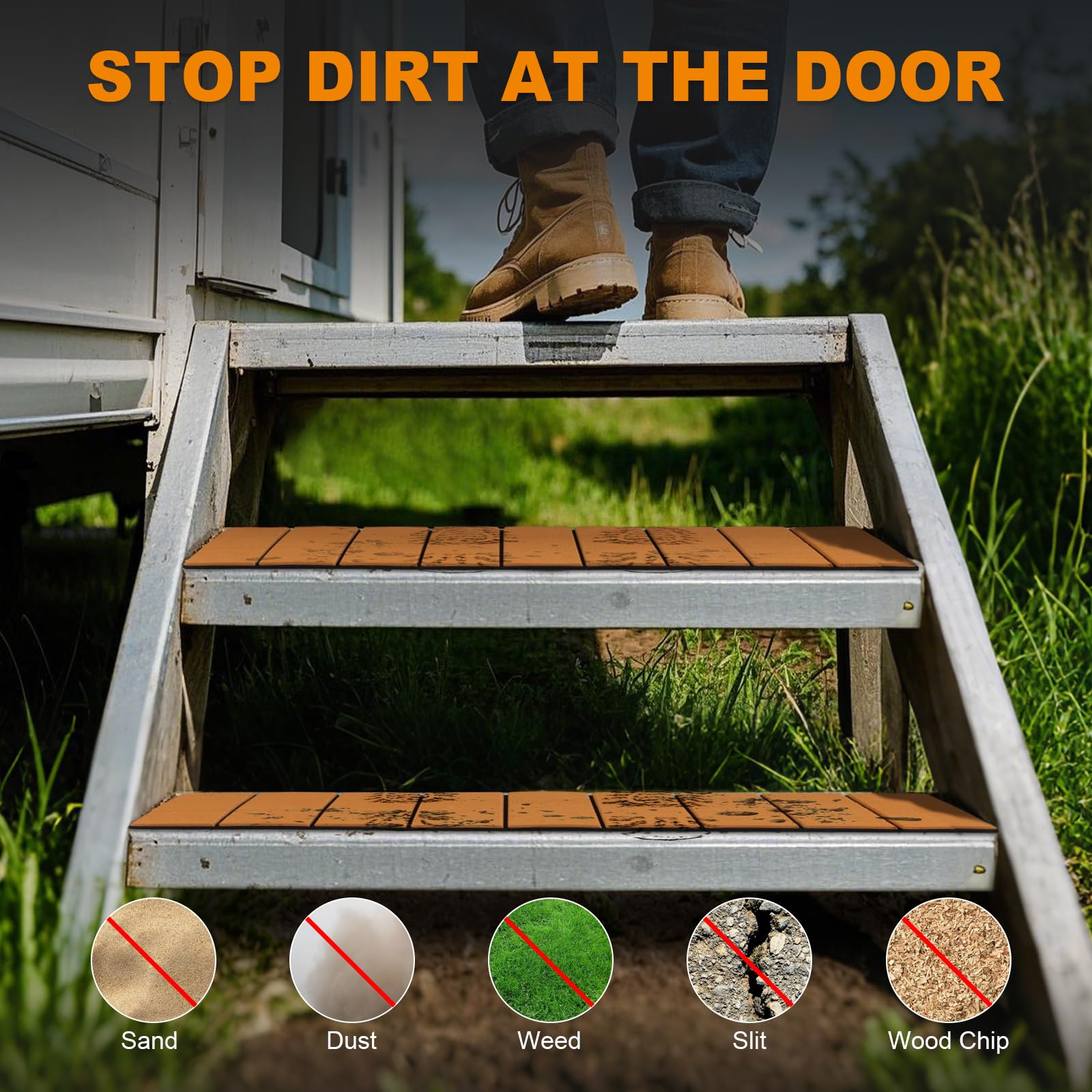Snapklik.com : RV Step Covers 4 Pack, EVA Foam RV Stair Covers 24 X 7.5 ...
