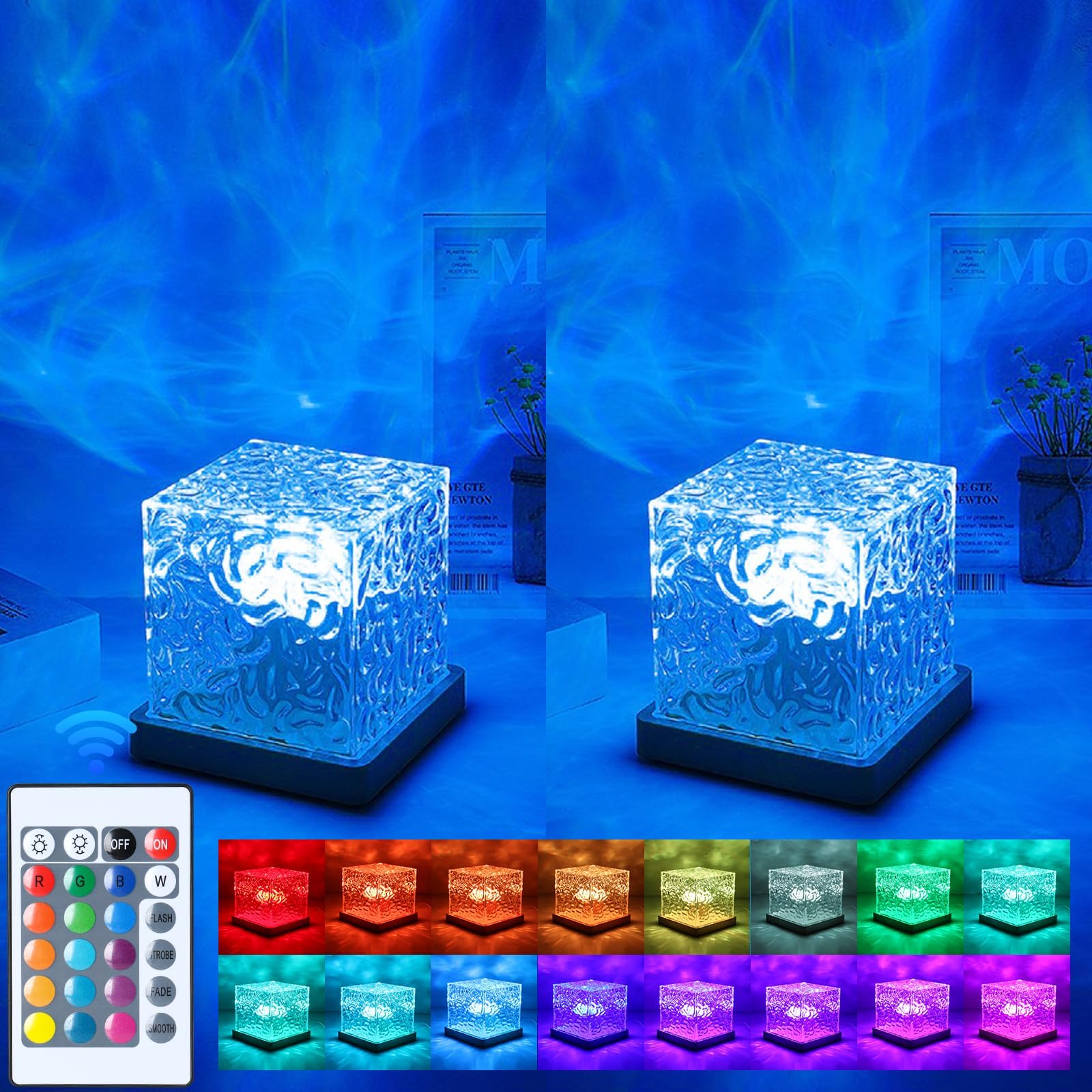 2 Packs Corded Luminorthe Cube Lamp with 2 Charger Adapters,Aurora Glow ...