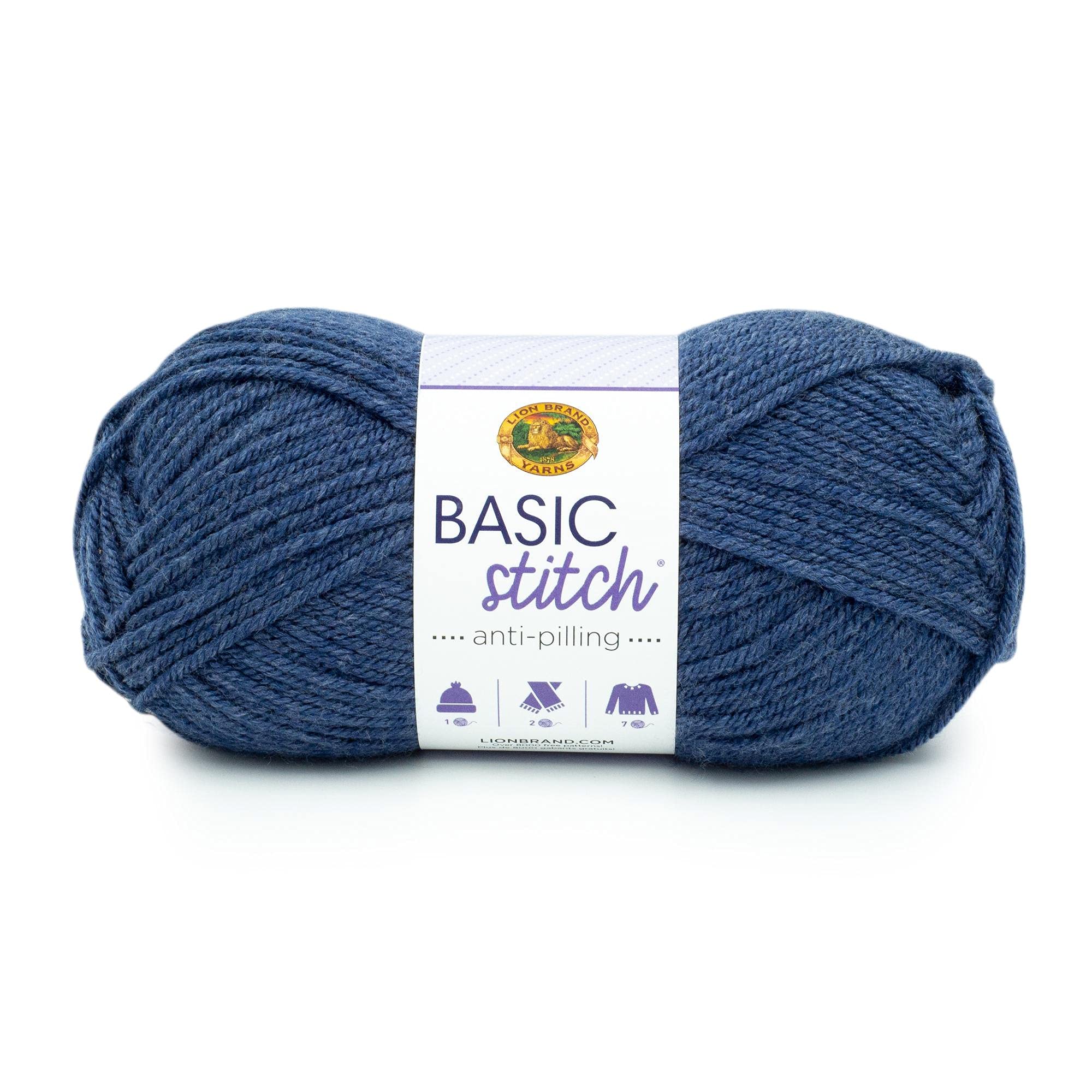 Amazon.com: Lion Brand Yarn Basic Stitch Anti-Pilling Knitting Yarn ...