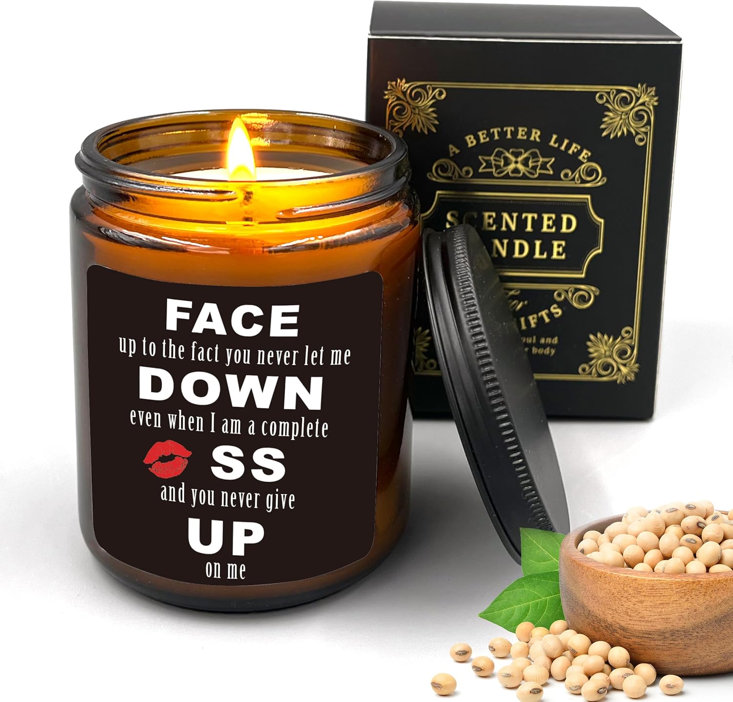 Amazon.com: NATSUNO Men Candles - Face Up Candle for Her, Anniversary ...